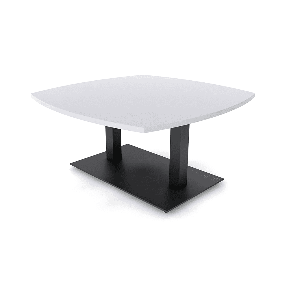 Large Arc Boat Coffee Table Office Reception Area 45X45 Metal Base ...