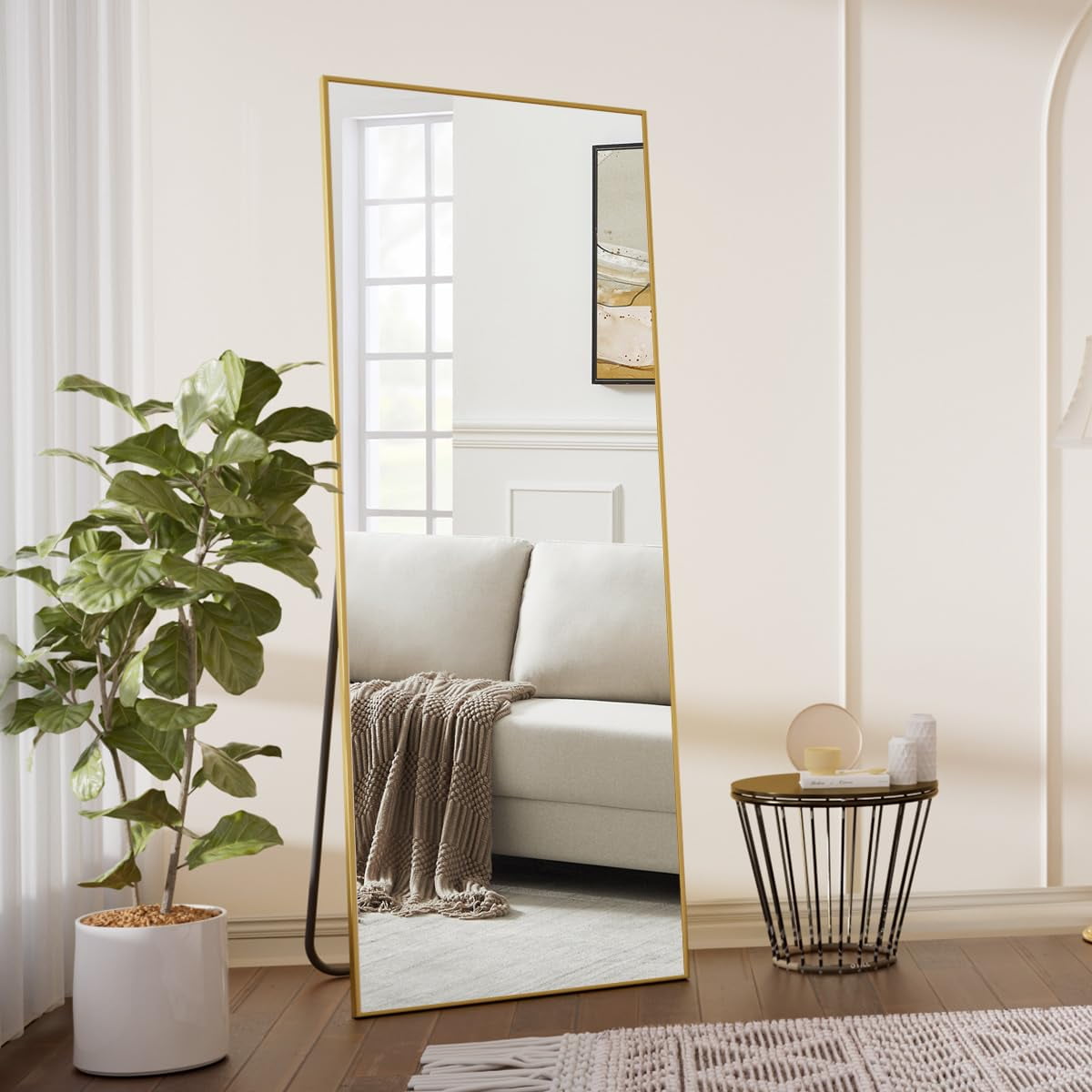 Large Arched Mirror 64x21 Inches Freestanding Floor Length Mirror with ...