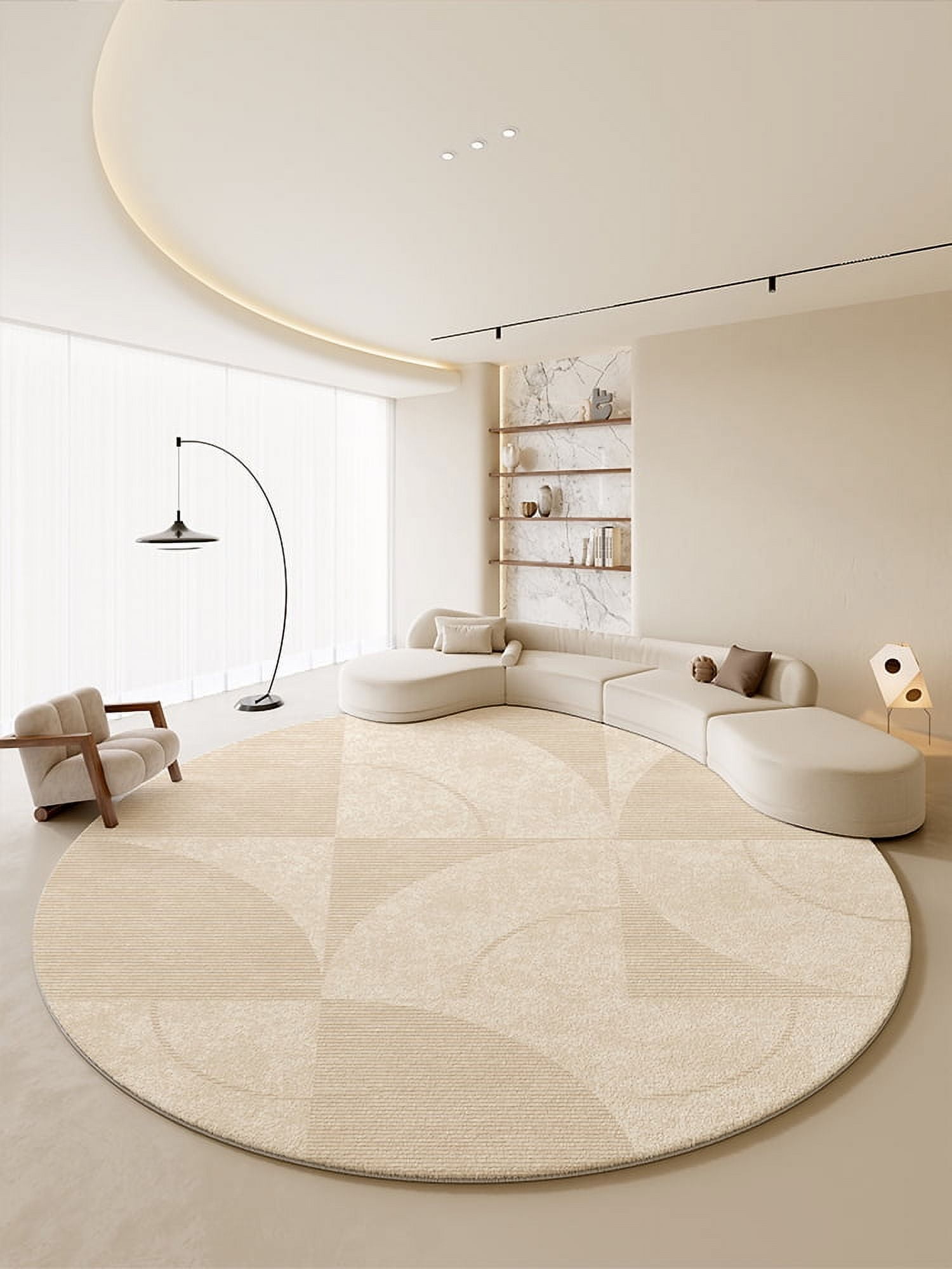 Large Area Round Carpets for Living Room Thick Plush Floor Mat Home ...