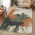 Large Area Rug 63"x78.7", Vintage Sage Green Orange Absorbent Non Slip ...