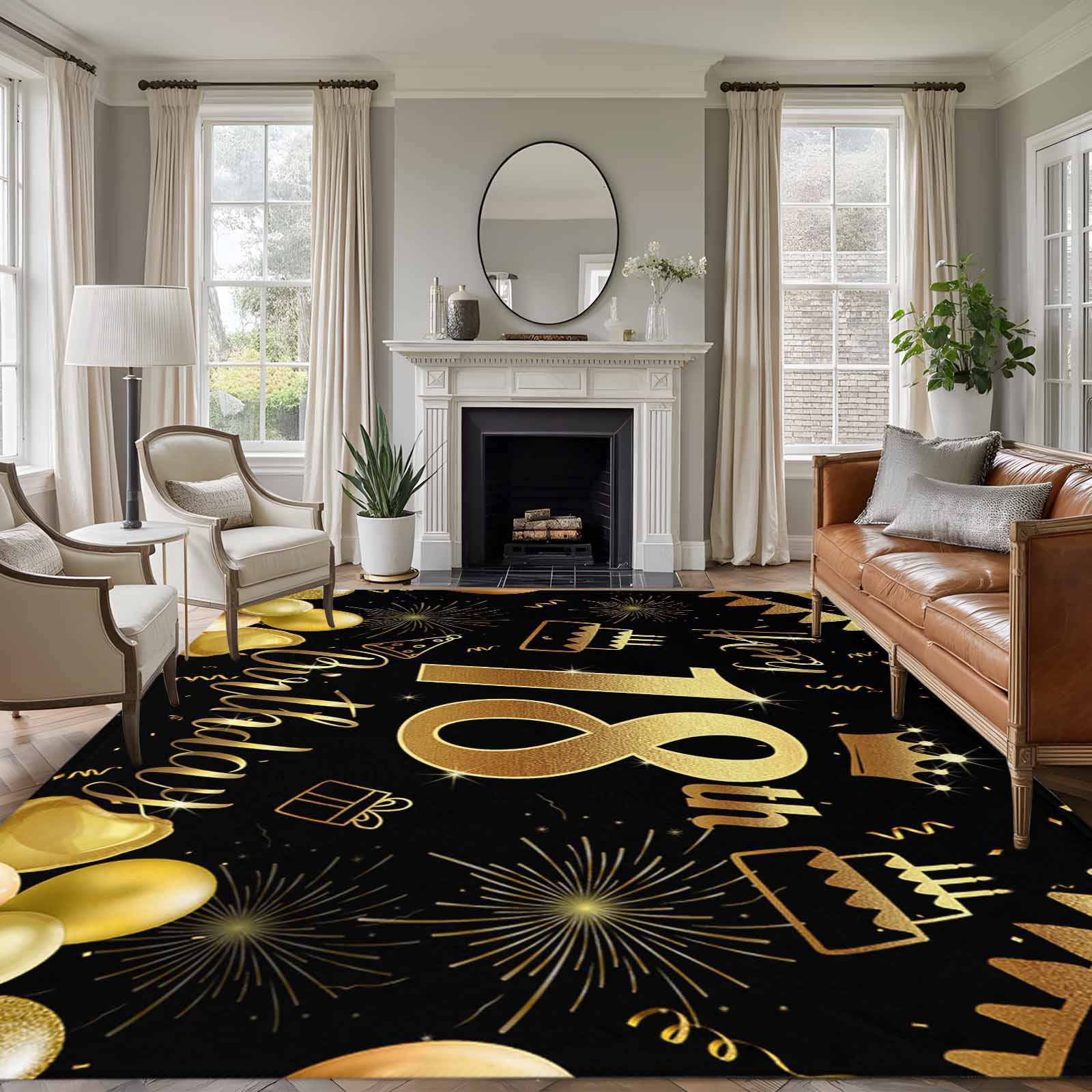 Large Area Rug 8'x10',Happy 18th Birthday Non-slip Runner Carpet for ...
