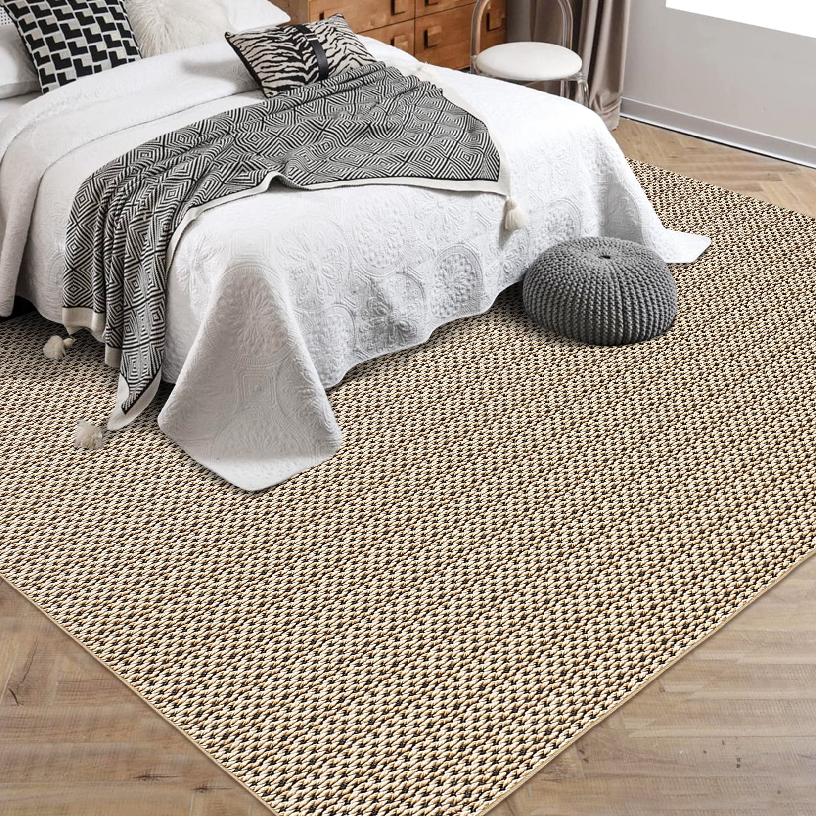 Large Area Rug Soft Washable Thin Floor Carpet Non Slip Low Pile Rug ...