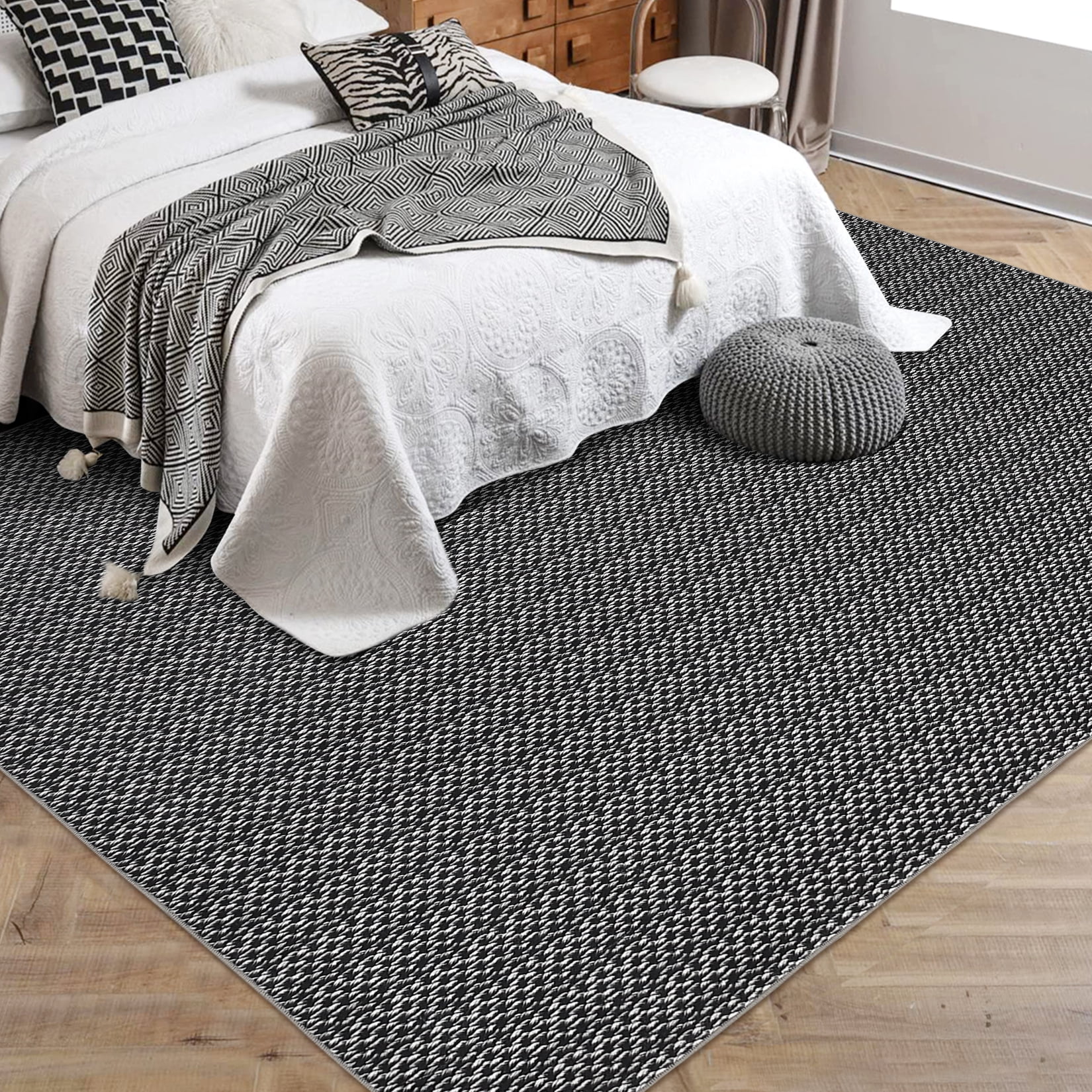 Large Area Rug Soft Washable Thin Floor Carpet Non Slip Low Pile Rug ...