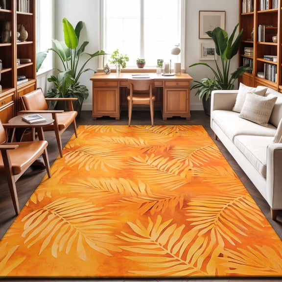 Black Green Palm Trees Area Rugs 8'x10', Washable Small Throw Rugs for ...