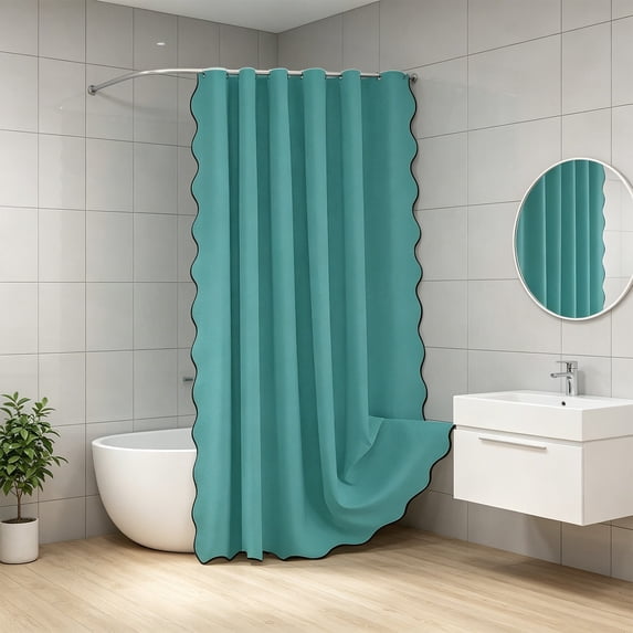 Large Area Shower Curtain - Watertight Proof Cloth Shade Soft Foldable ...