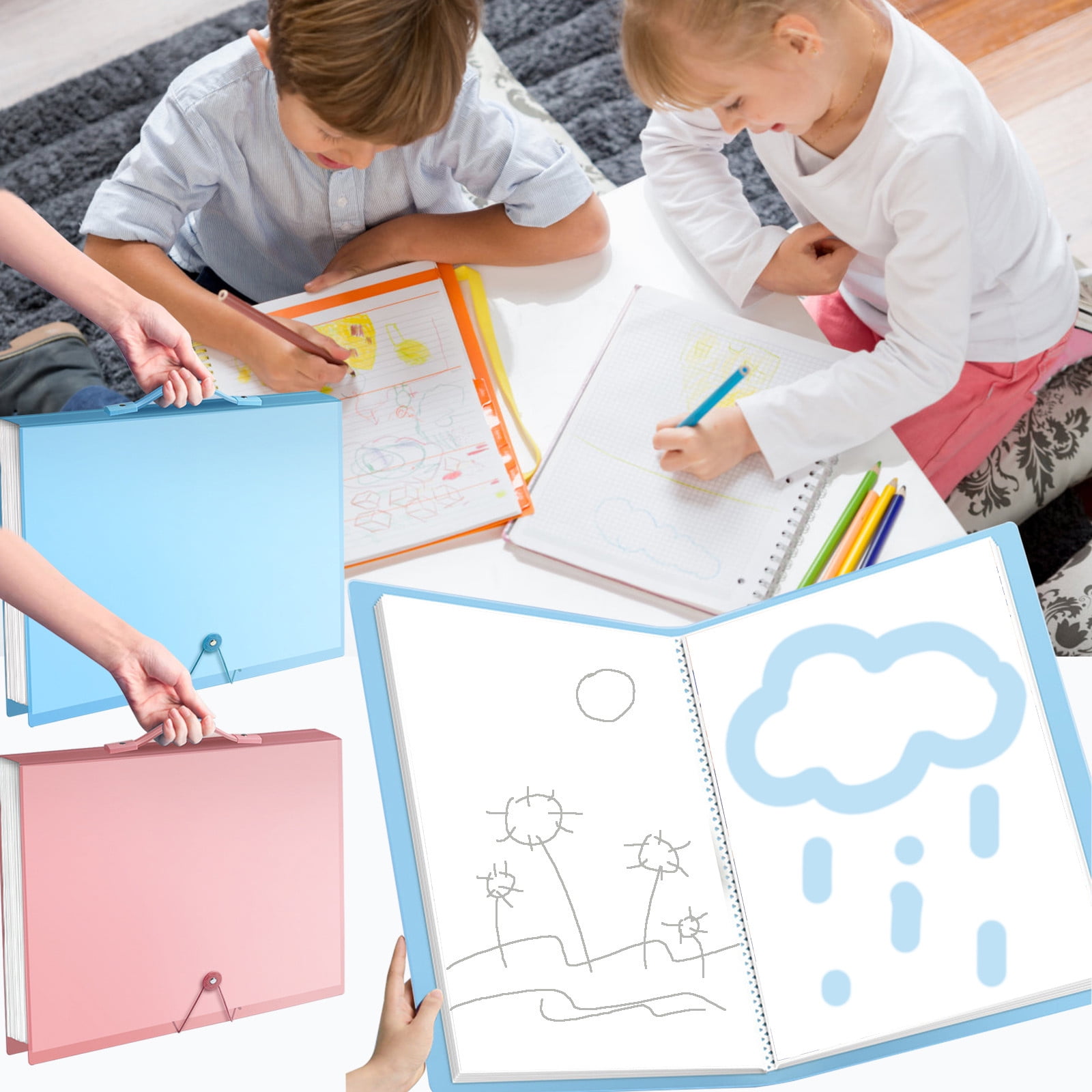 Large Art Portfolio Folder 30 Pockets Display 60 Pages Artist Portfolio ...