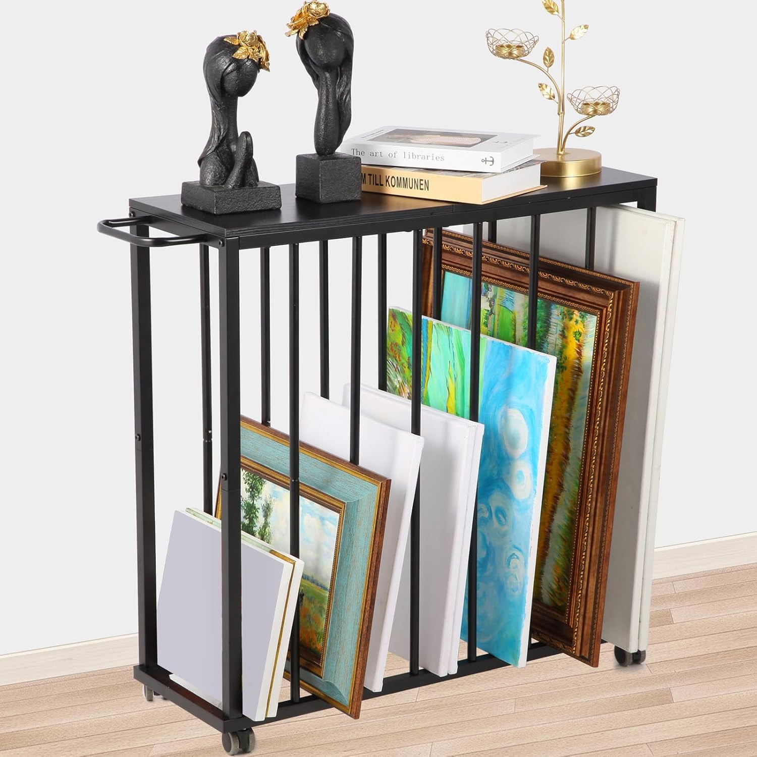 Large Art Storage Rack, Art Canvas Storage Holder with Wheels, Art ...