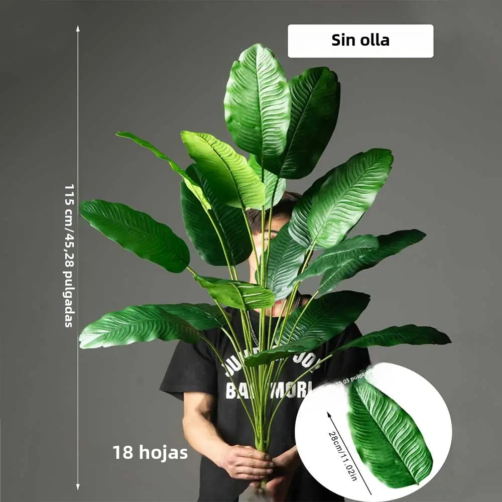 Large Artificial Palm Plant 85-115cm Fake Banana Leaves Tropical Tree for Garden and Home Decor ...