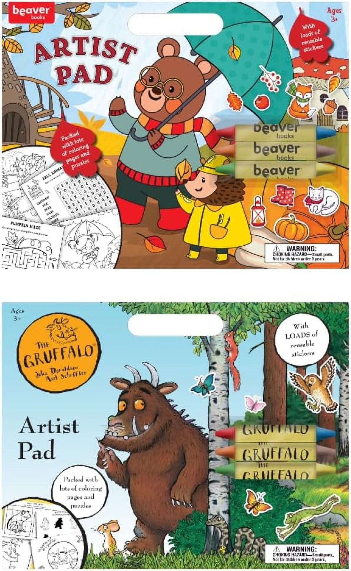 Large Artist Pad with Handle Set, Reusable Sticker Book with Coloring ...