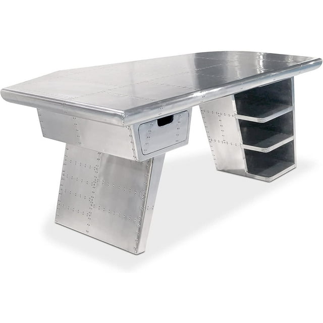 Large Aviator Executive Desk - Drawer Shelving - Aircraft Wing (62 ...