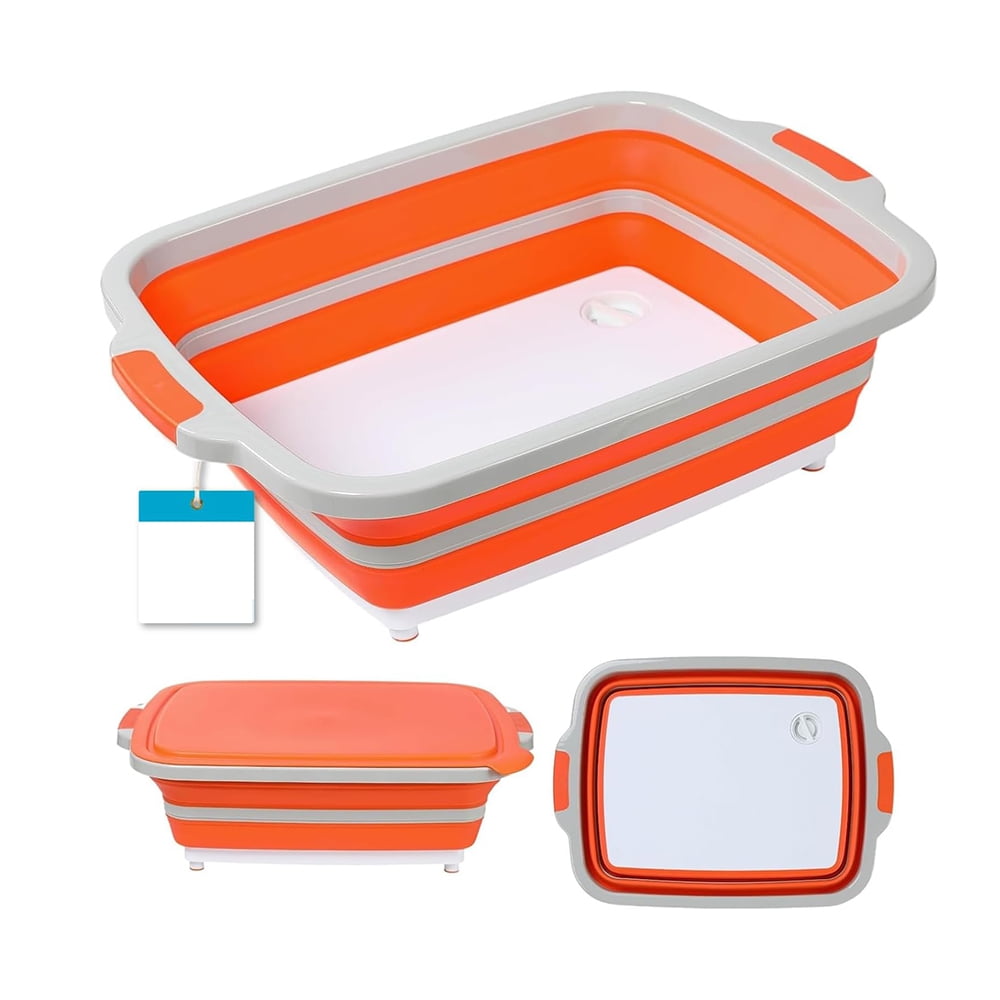 Large BBQ prep tub, Collapsible Cutting Board, food prep and Grill ...