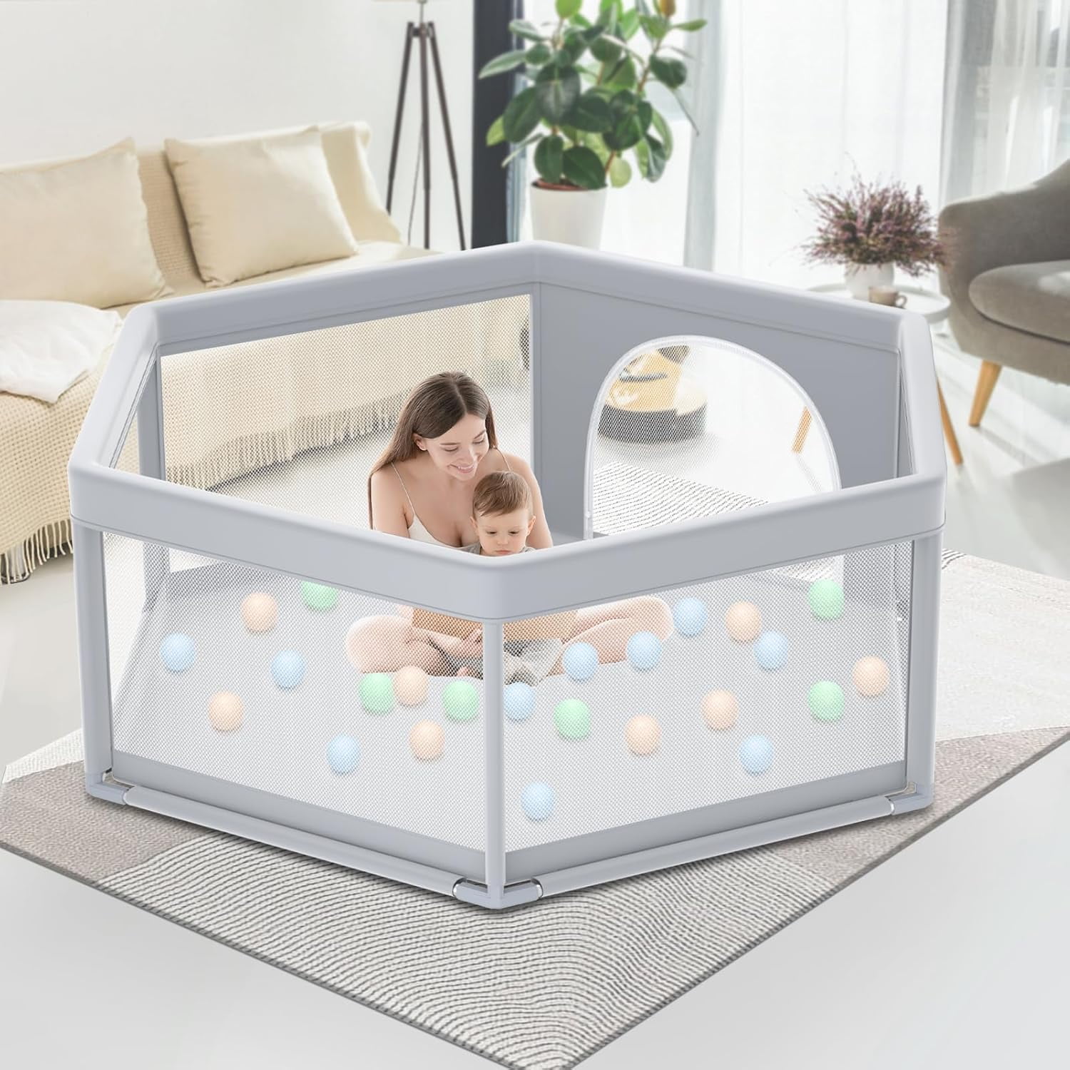 Large Baby Playpen 65x65 Inch, Play Pen for Babies and Toddlers ...
