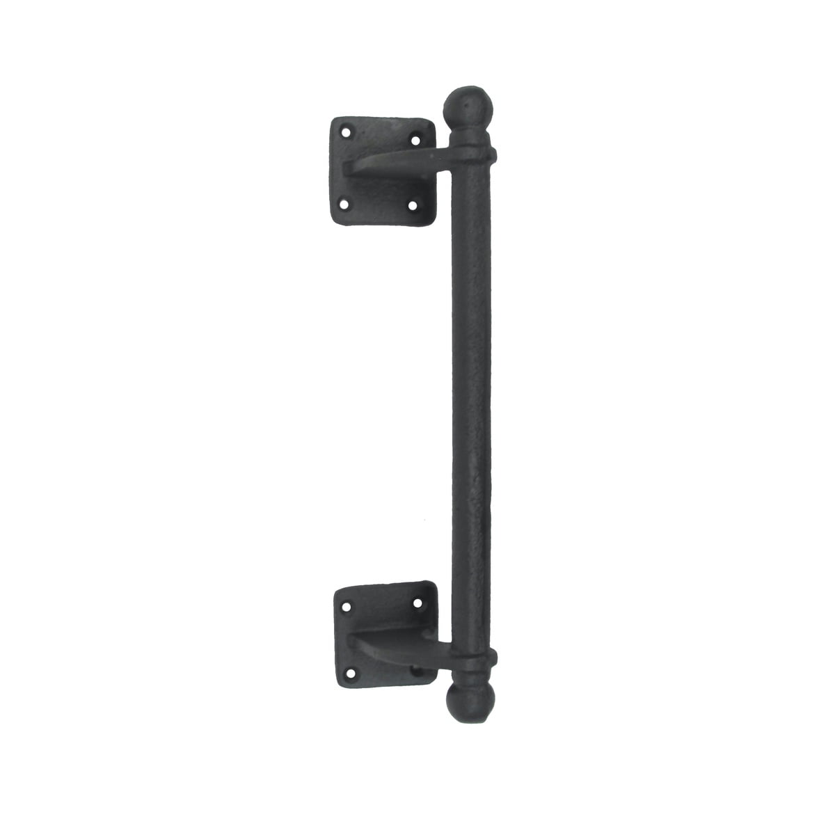Large Backplate Rounded Cast Iron Door Pull Rustic Gate Handle Sliding ...