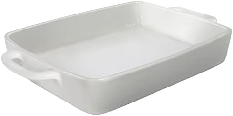 Large Baking Dish 9x13 Oven Dish Baking Lasagna Pan with Handles, White ...