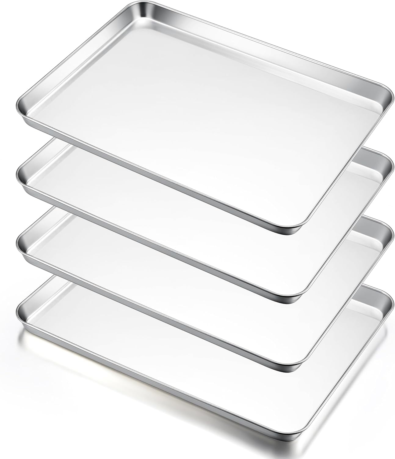 Large Baking Sheets Set of 4, 20”x14” Stainless Steel Cookie Sheet Pans ...