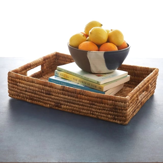 Large Banana Leaf Fruit Bread Office Rectangle Tray - Walmart.com