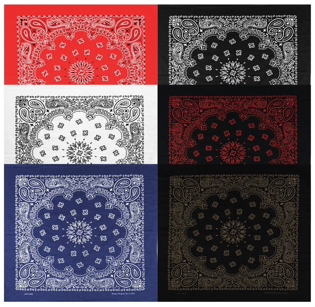 Large Bandanas 27 x 27 | Versatile Biker Rags | Classic Paisley Bandana ...