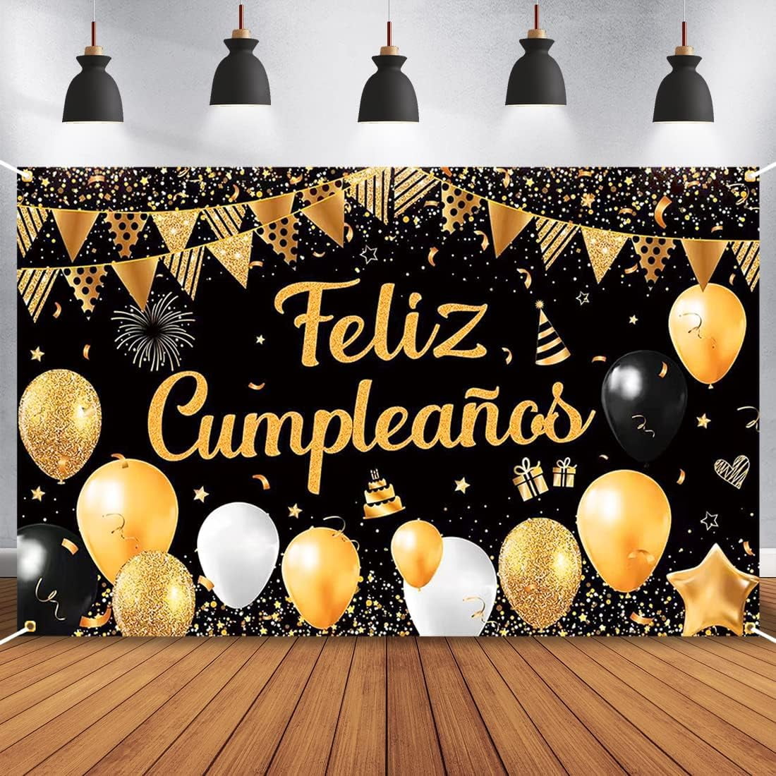 Large Banner with Happy Birthday in Spanish, Birthday Party Decoration ...