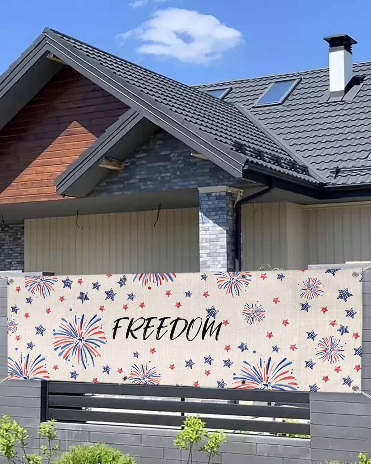 Large Banner Holiday Party Decoration 4th of July Star Firework ...