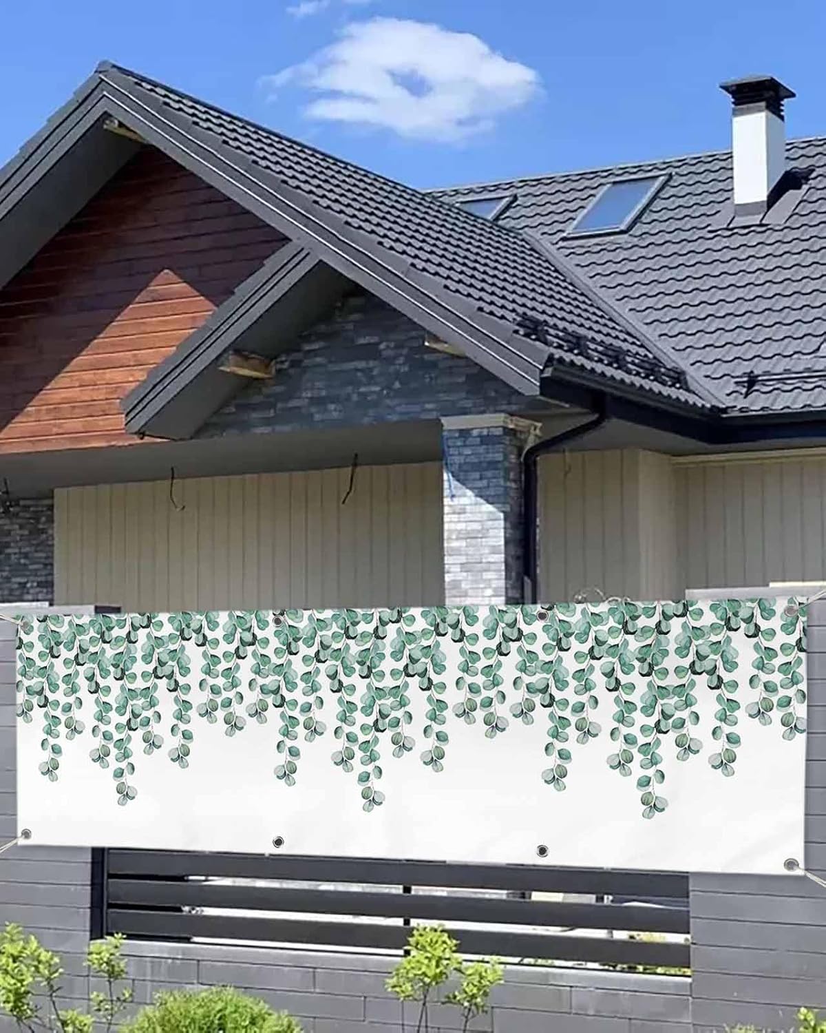 Large Banner Holiday Party Decoration Drape Eucalyptus Leaves Home ...