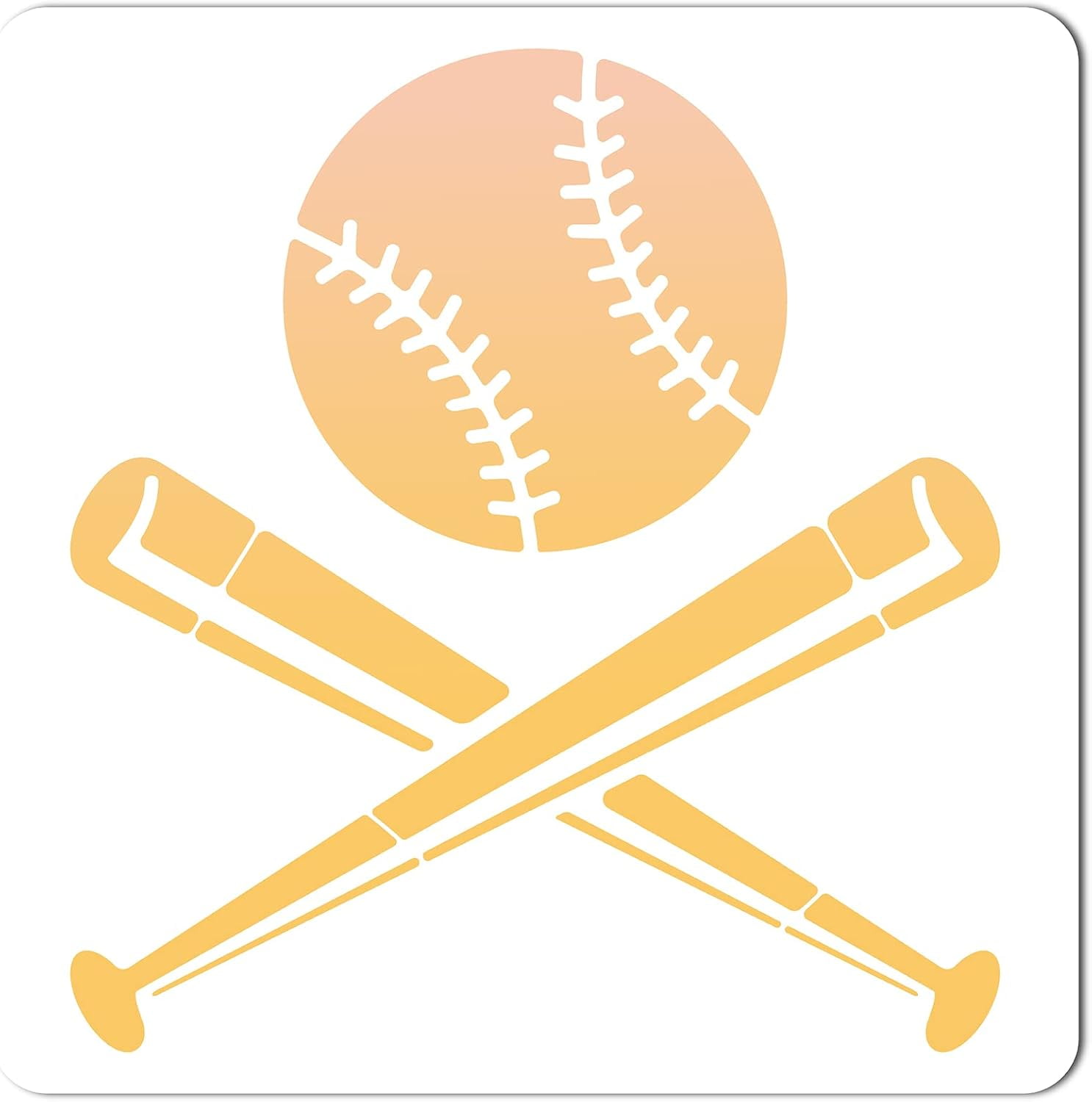 Large Baseball Bat Stencils 12x12 Inch Reusable Sport Stencil Template ...