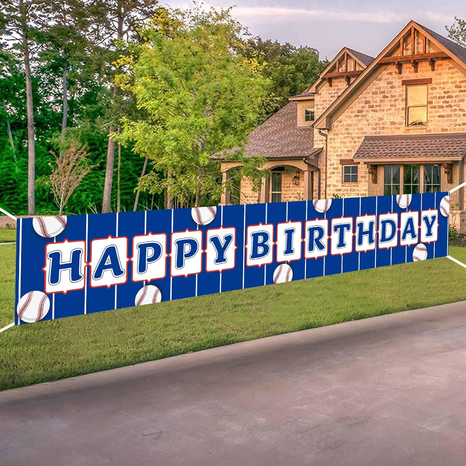 Large Baseball Birthday Banner, Baseball Party Decorations, Happy ...