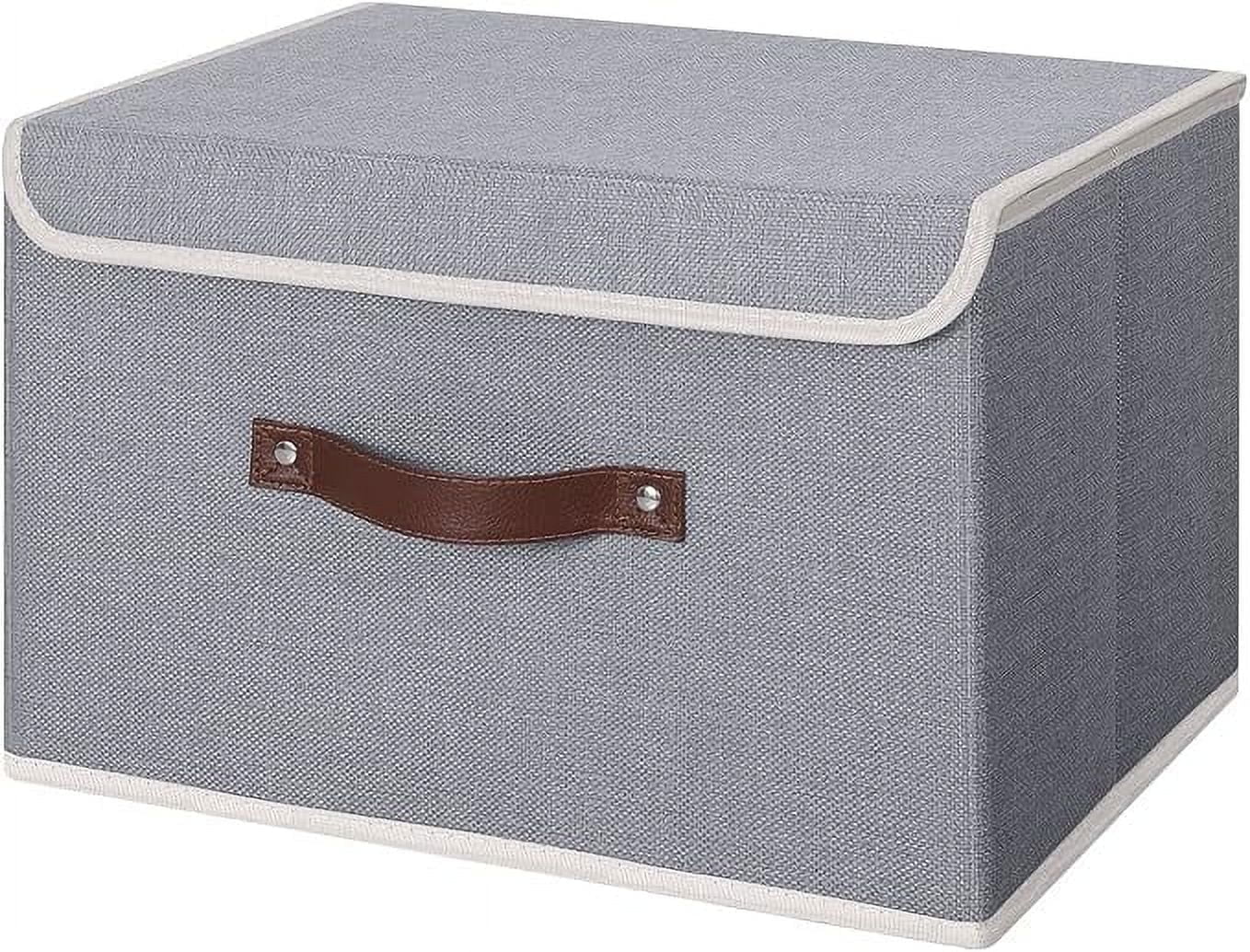 Large Basket With Lid Storage Boxes With Pu Leather Handles Pp Plastic ...