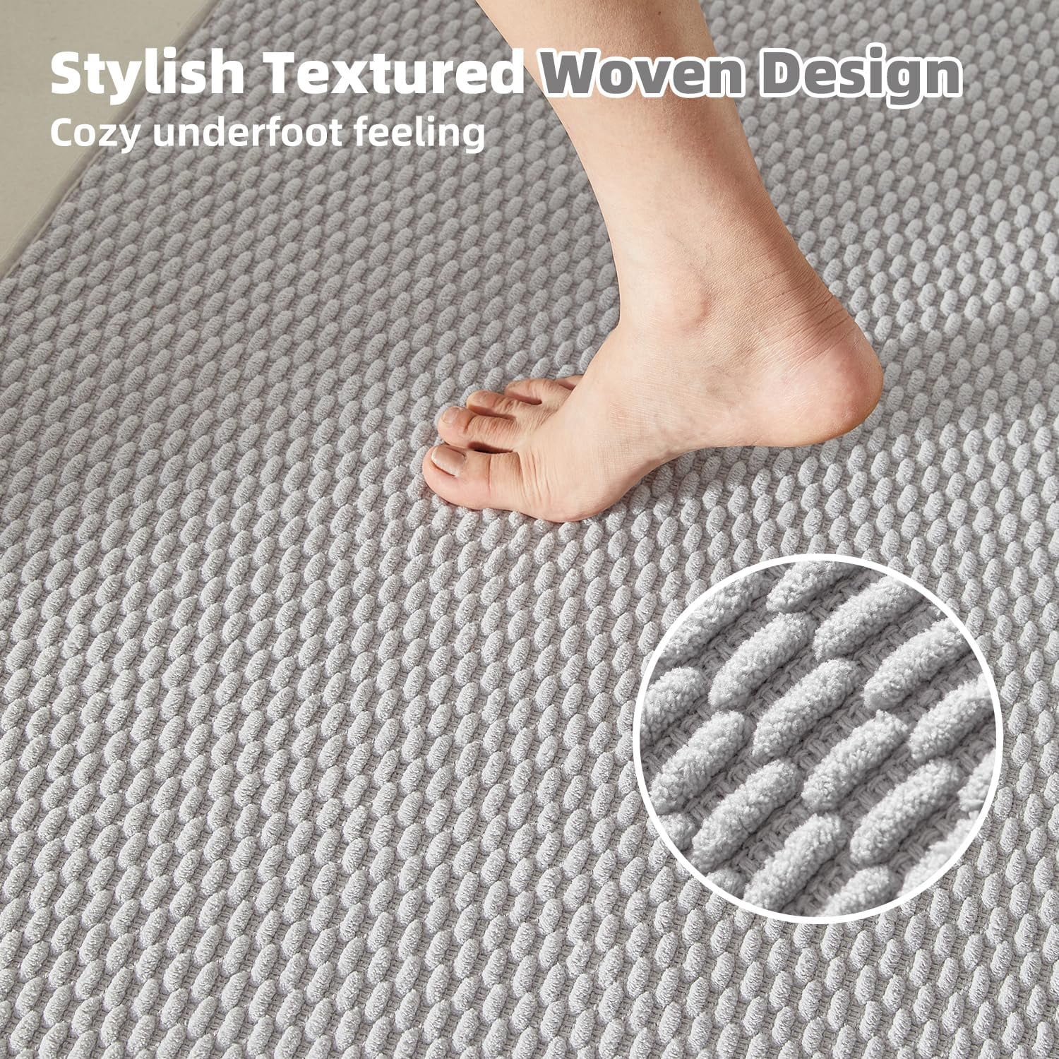 Large Bathroom Rugs Non Slip Washable Bath Super Absorbent Rug Thin ...