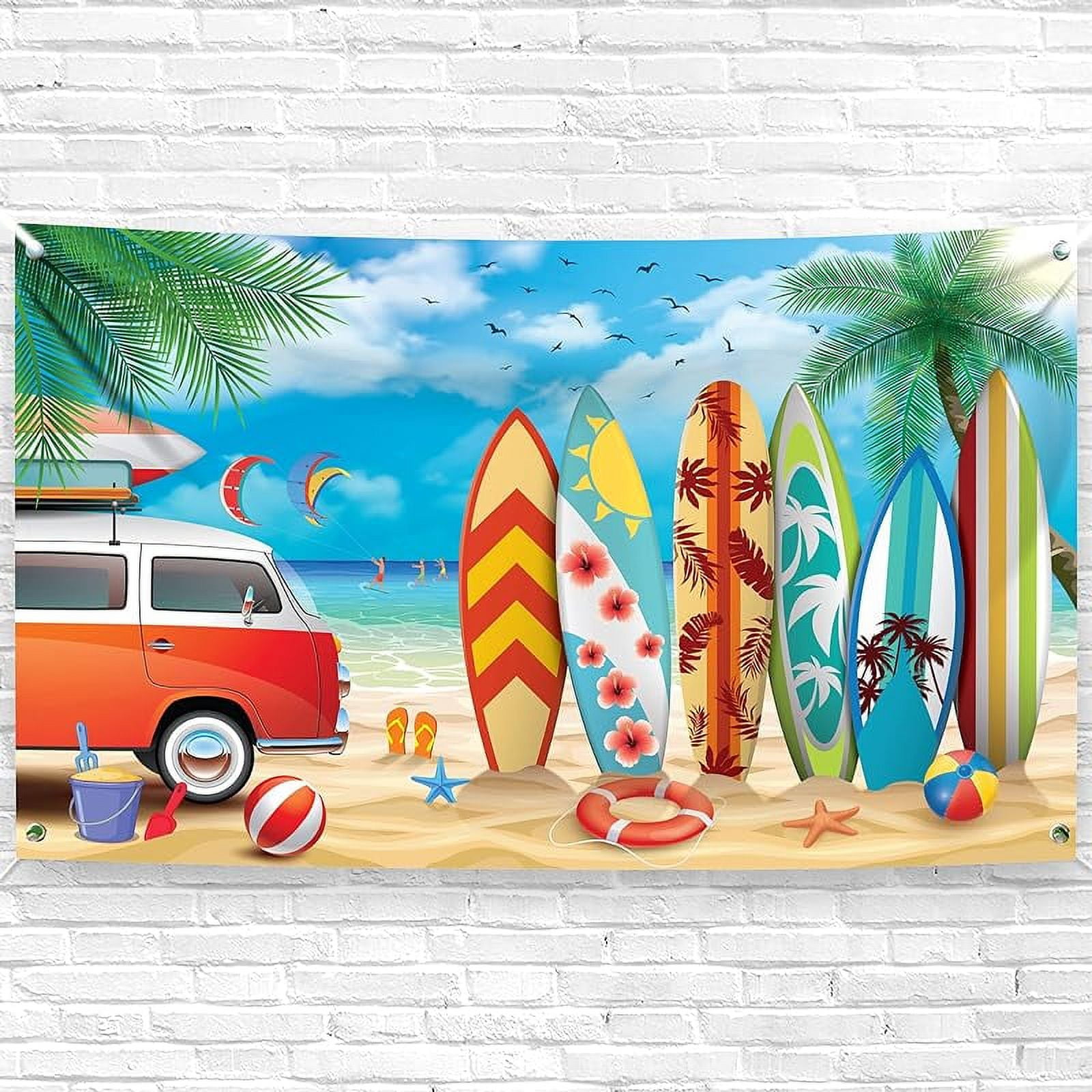 Large Beach Backdrop for Party - 72x44 Inch | Beach Party Backdrop ...