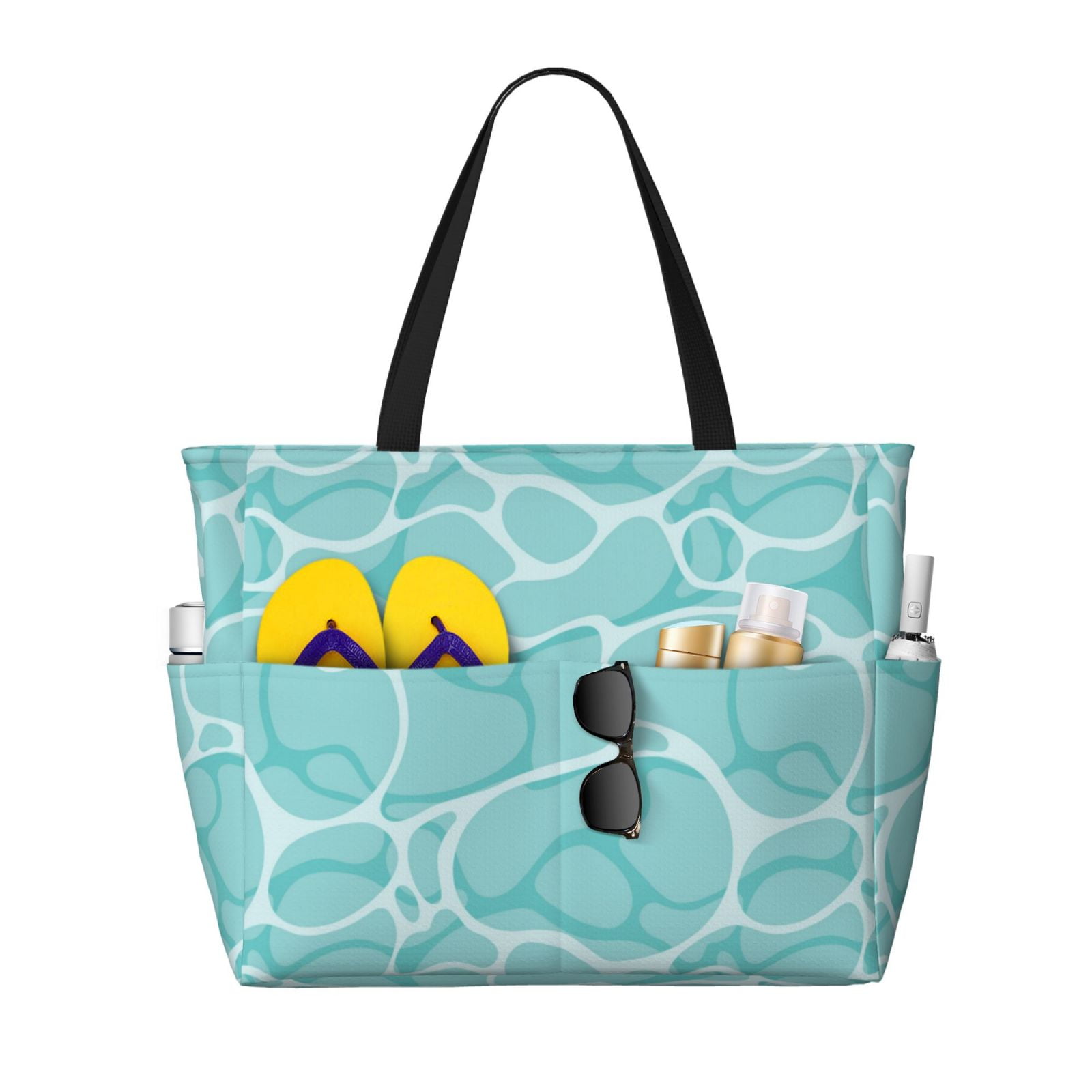 Large Beach Bag For Women, Turquoise Sea Water Surface Waterproof Beach ...