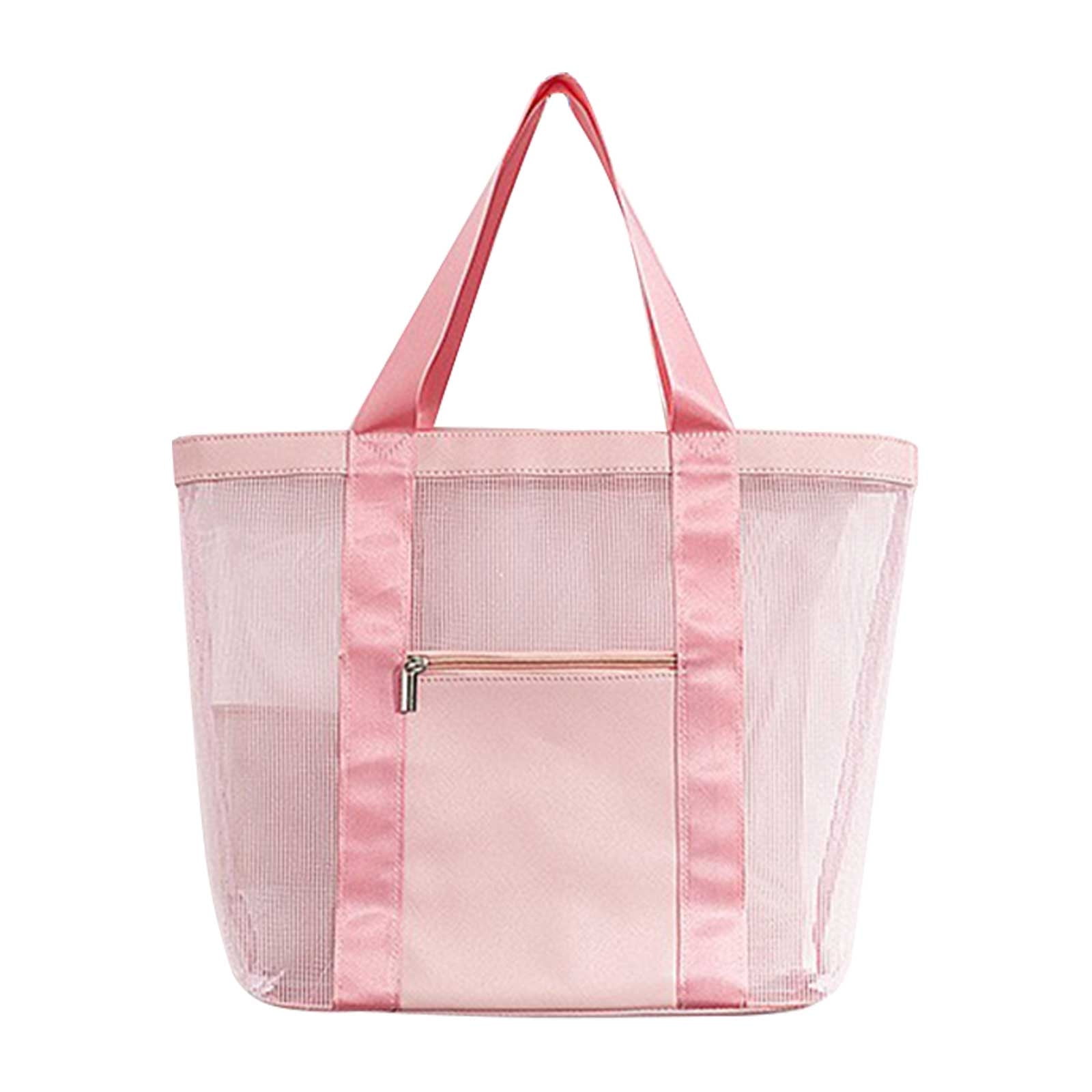 Large Beach Bag Pool Bags For Women, Mesh Beach Tote for Toys, Towel, flip flops, Pink - Walmart.com