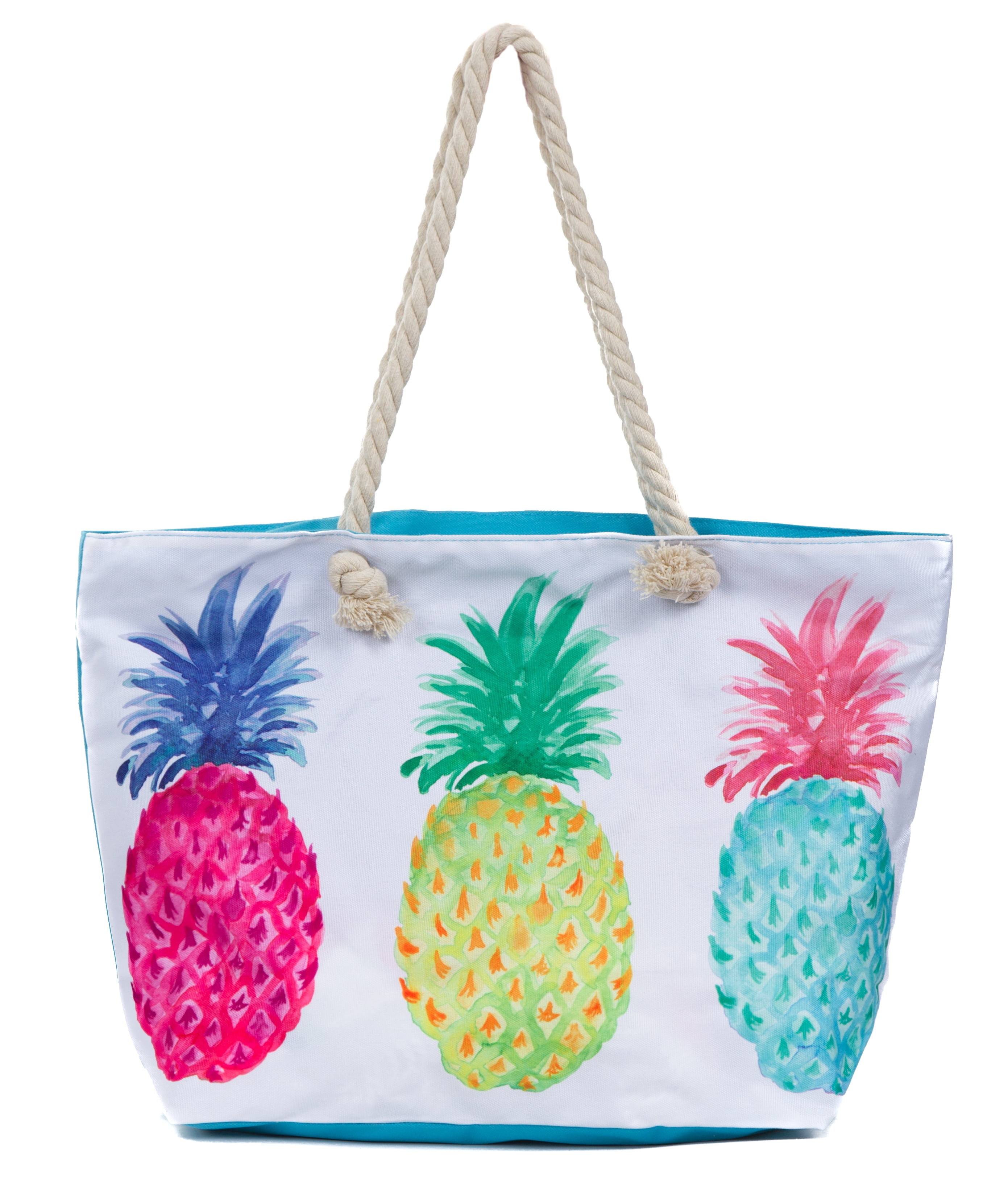 Large Beach Bag Tote, Water Resistant Canvas Tote, Pineapple - Walmart.com