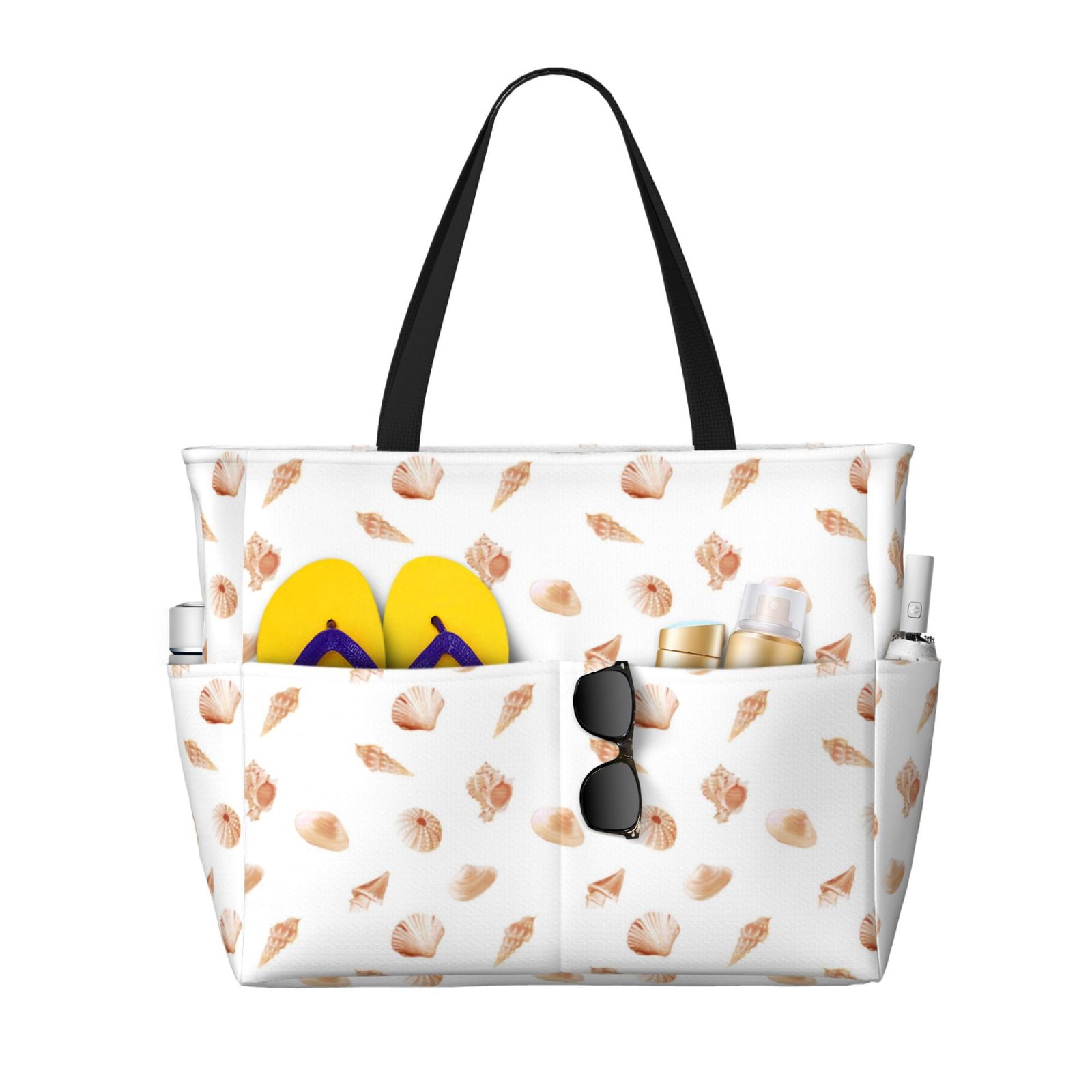 Large Beach Bags Water-resistant Sandproof - Conch Shells Print No.9027 ...