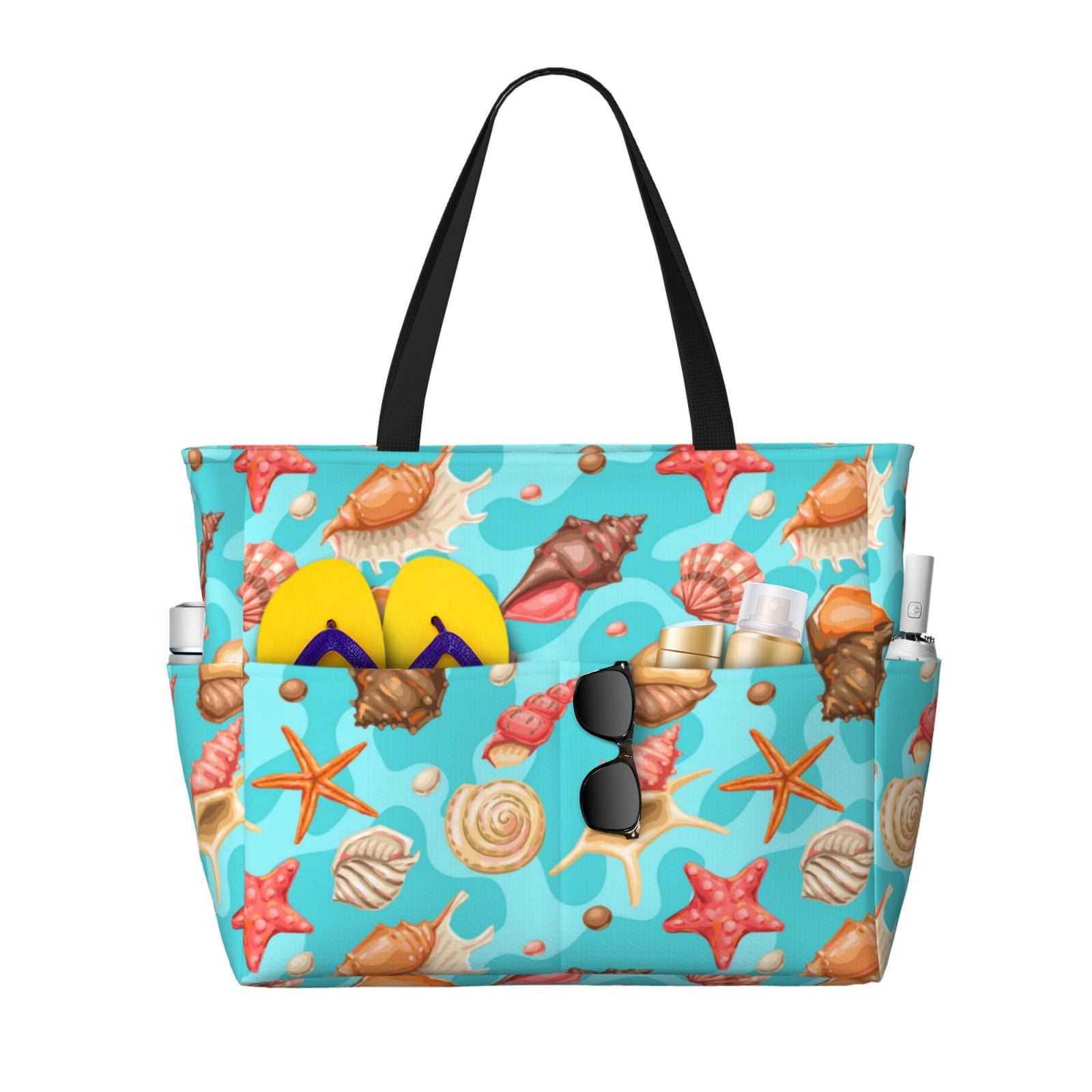 Large Beach Bags Water-resistant Sandproof - Conch Shells Print No.9039 ...