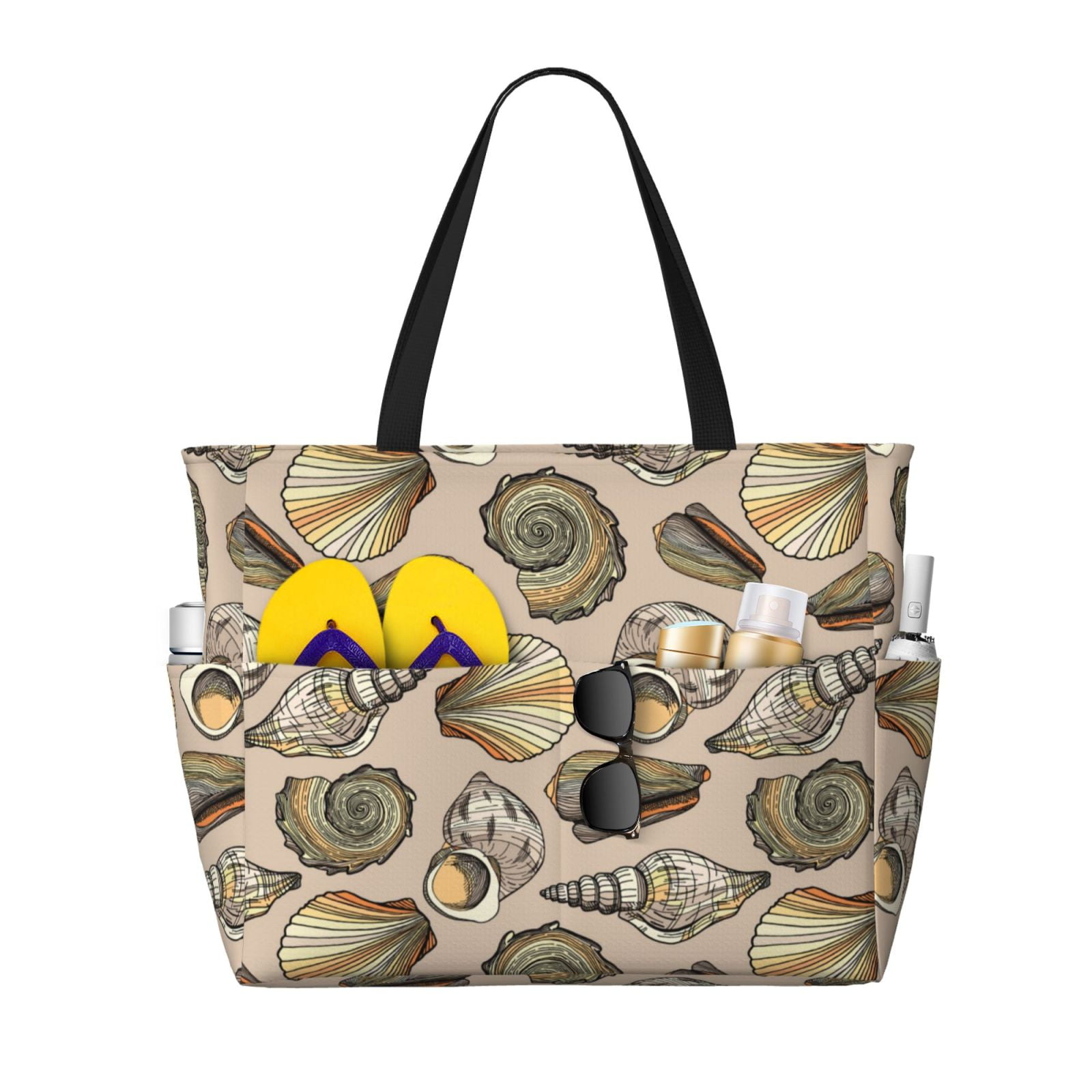 Large Beach Bags Water-resistant Sandproof - Conch Shells Print No.9040 ...