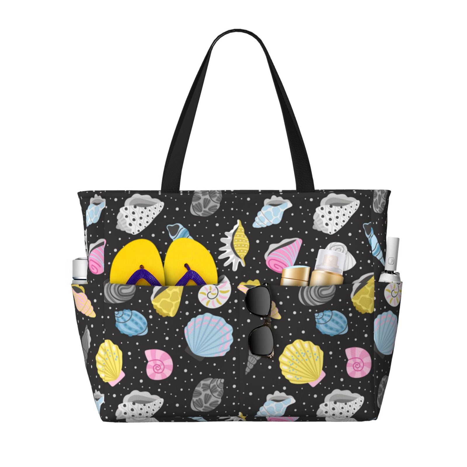 Large Beach Bags Water-resistant Sandproof - Conch Shells Print No.9047 ...