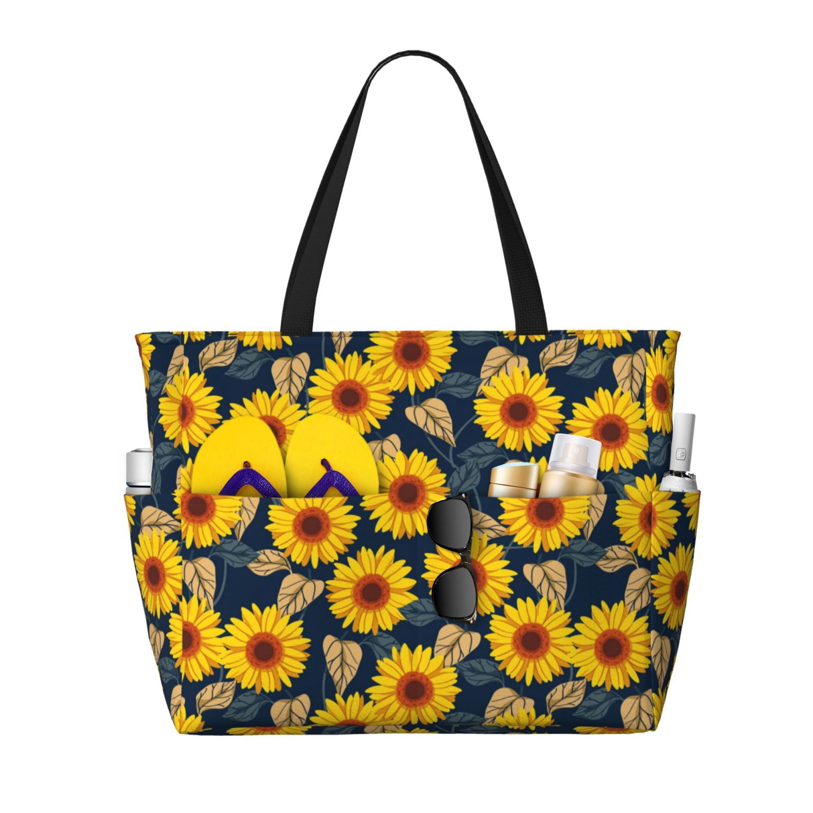 Large Beach Bags Water-resistant Sandproof - Fujiman Sunflowers Cute ...