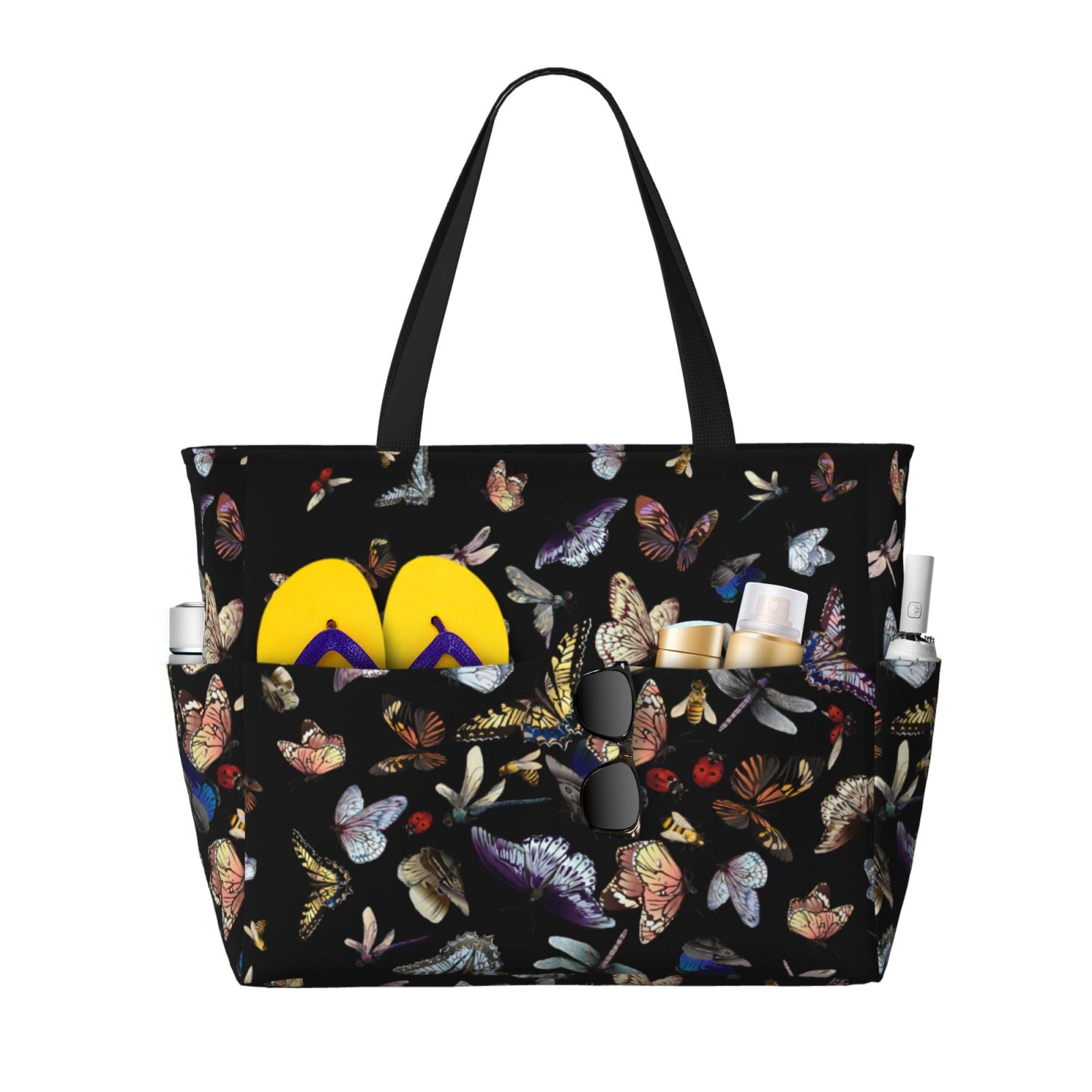 Large Beach Bags Waterproof Sandproof - Butterfly1 Cute Beach Tote Bags ...