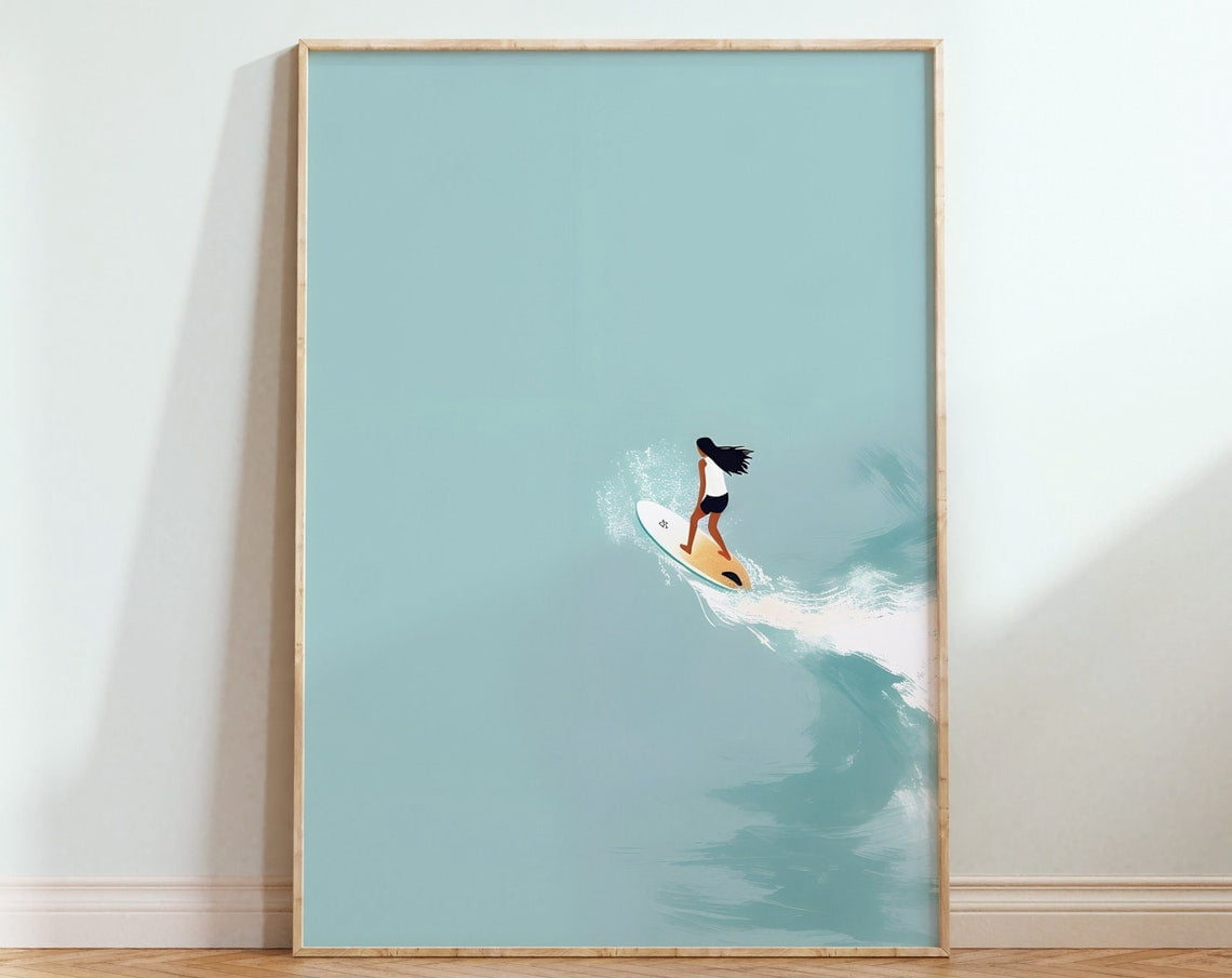 Large Beach Print, Painting Wall Art Beach Decor, Beach Minimal Wall ...