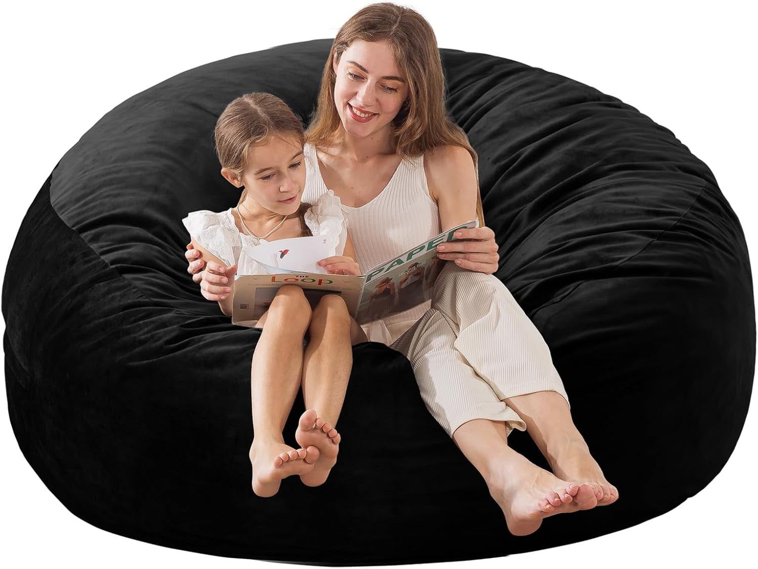 Large Bean Bag Chair for Adults/Kids with Filling, 3 ft Memory Foam ...
