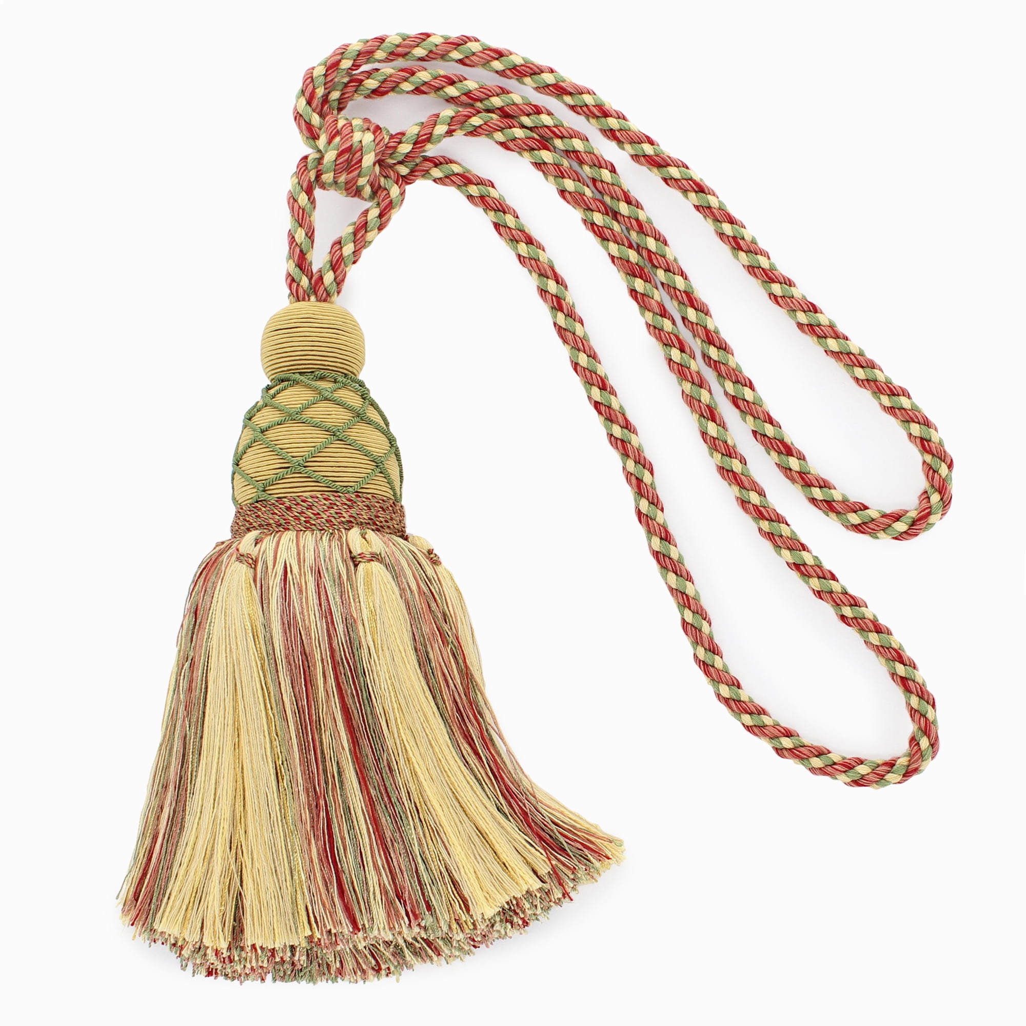 DECOPRO Large Beautiful Curtain & Drapery Tassel Tieback with Elegant ...