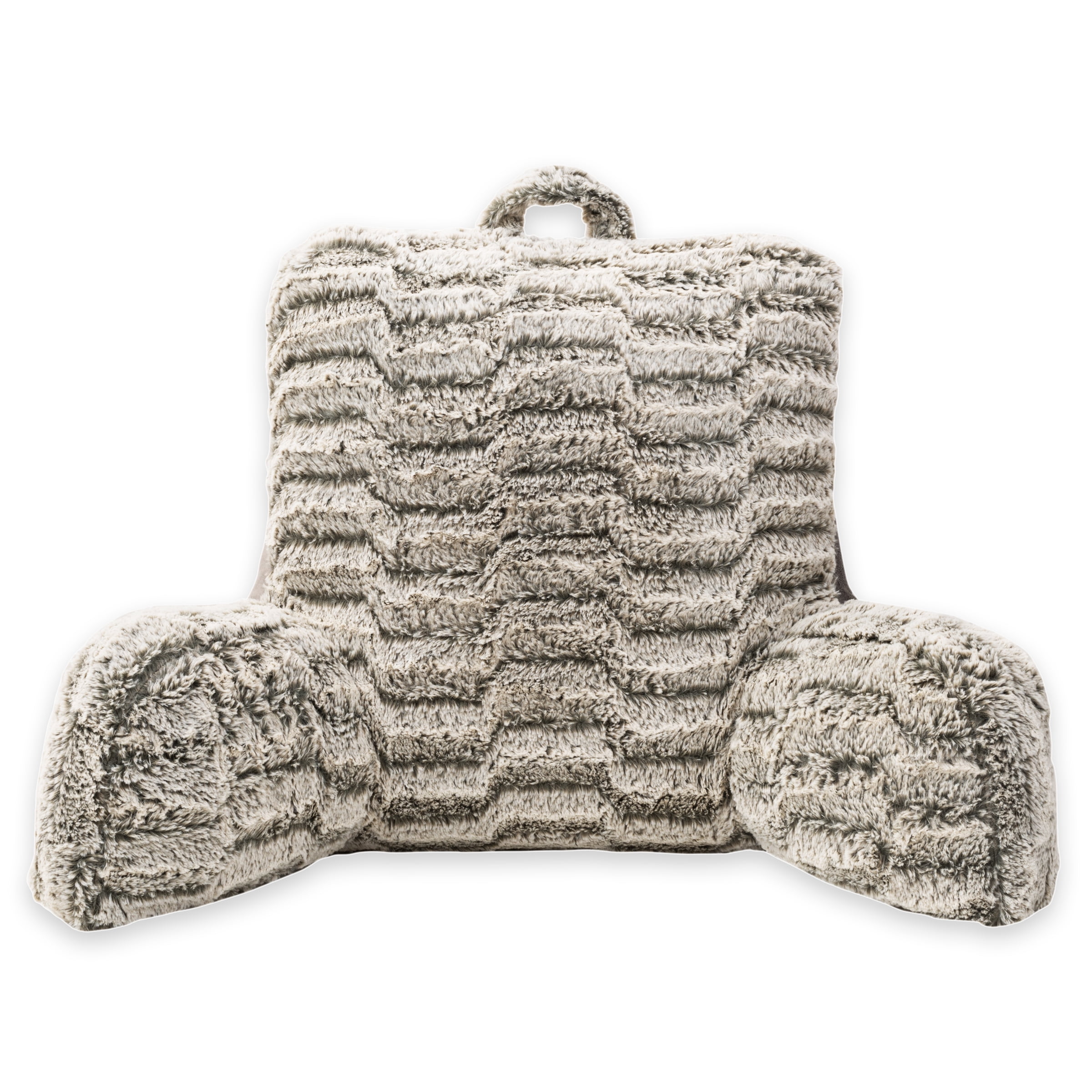 Arlee Home Fashions Large Bed Rest Back Pillow with Arms - Gray Flannel ...