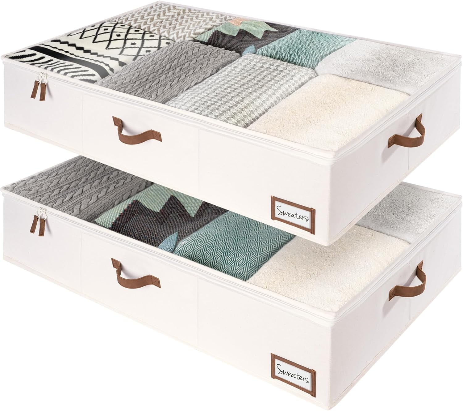 Large Under Bed Storage Containers with Handles and Label Holder, 2 ...