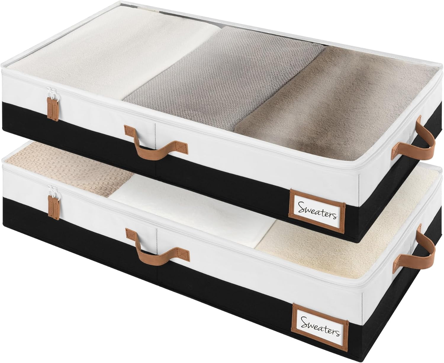 Large Under Bed Storage Containers with Handles and Label Holder, 2 ...