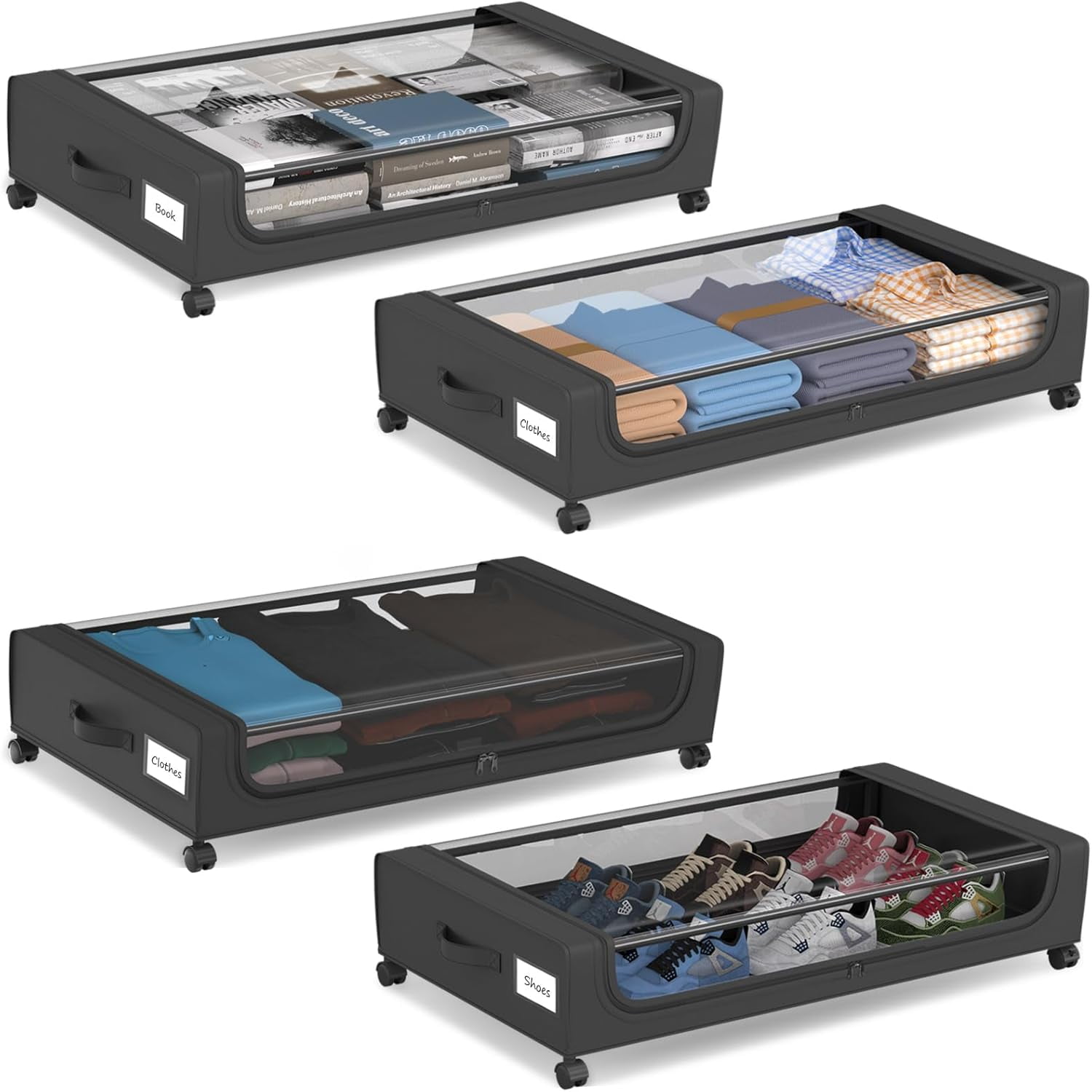 Large Under Bed Storage with Wheels, Under Bed Storage Containers ...