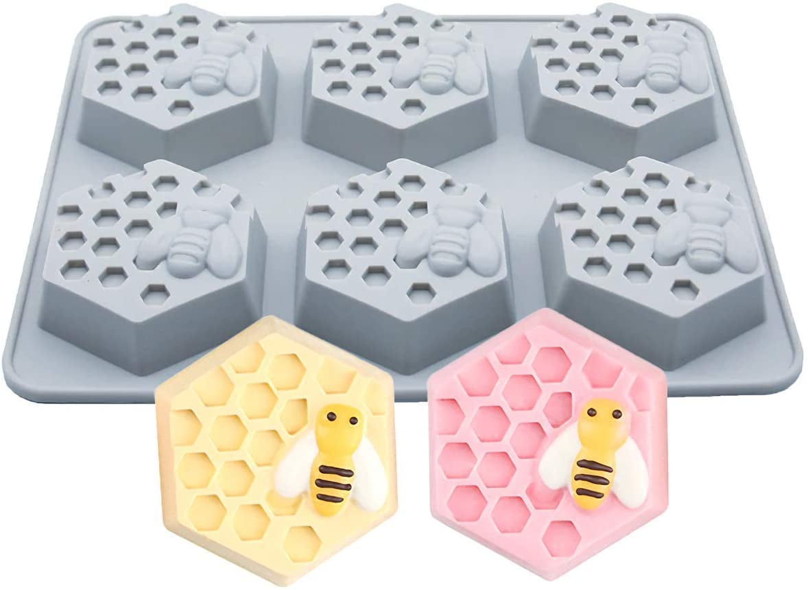 Large Bee Honeycomb Mold, Beehive Silicone Mould for Soap, Lotion Bar ...