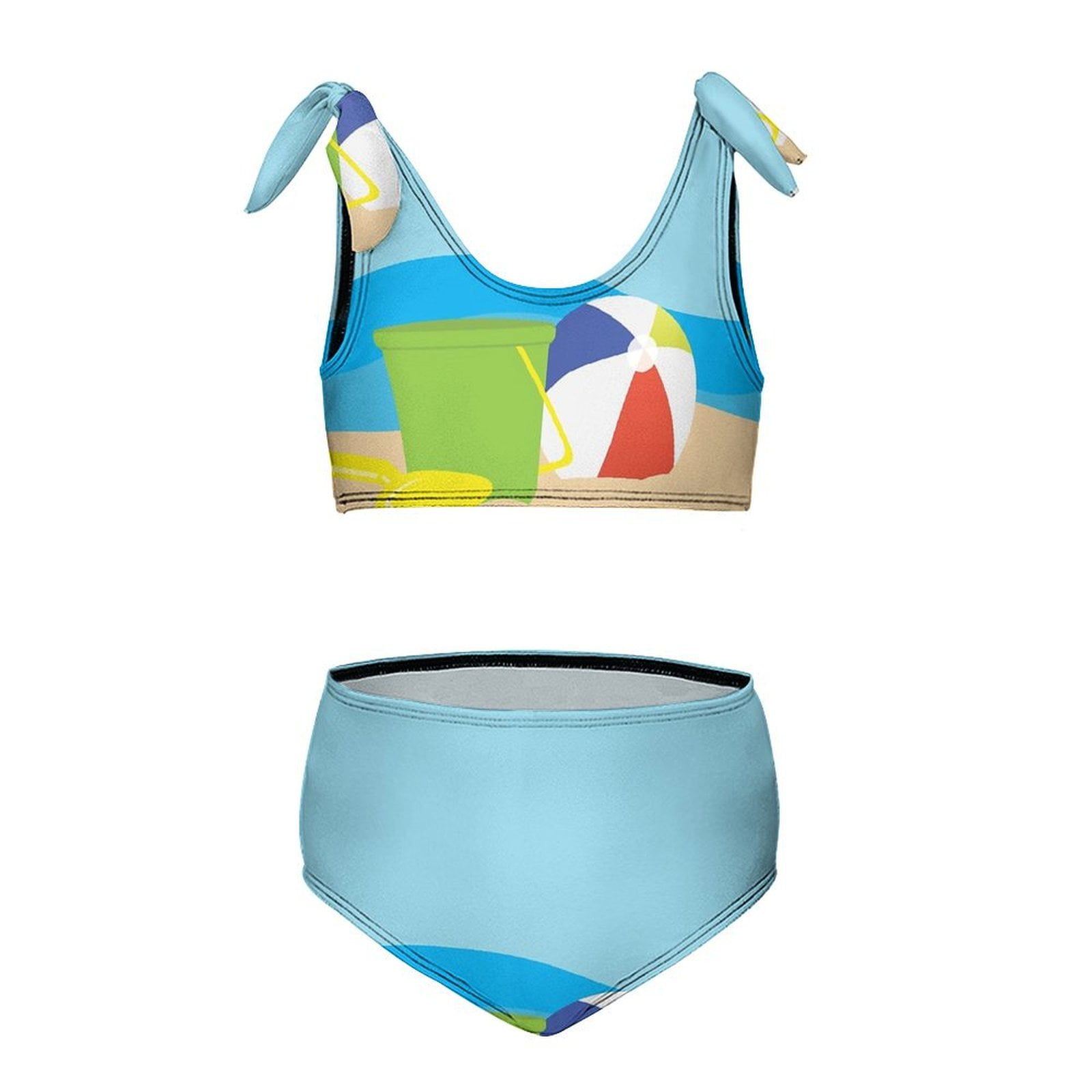 Large Beer Glass on Sand Girl's 2 Piece Bikini Set Beach Sport Swimsuit ...