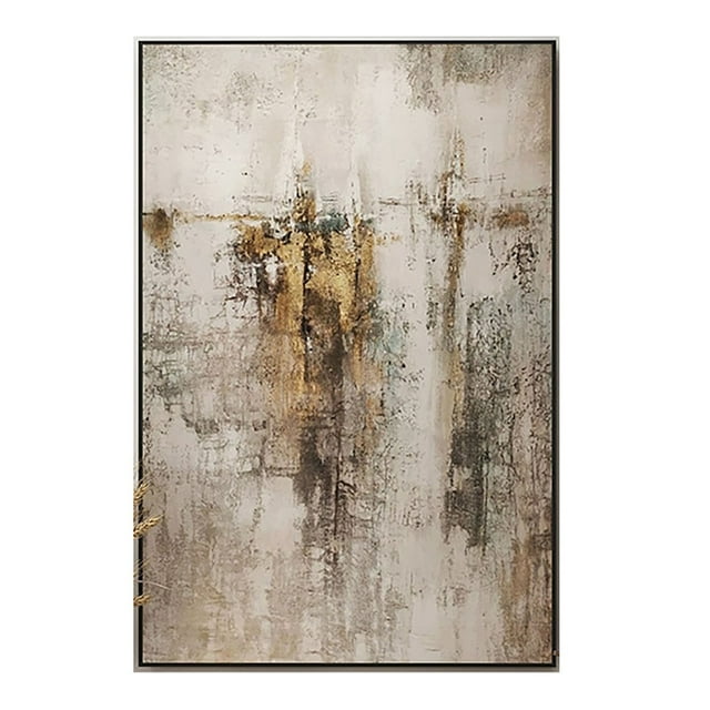 Large Beige Gold Brown Abstract Handmade Painting For Living Room Wabi ...