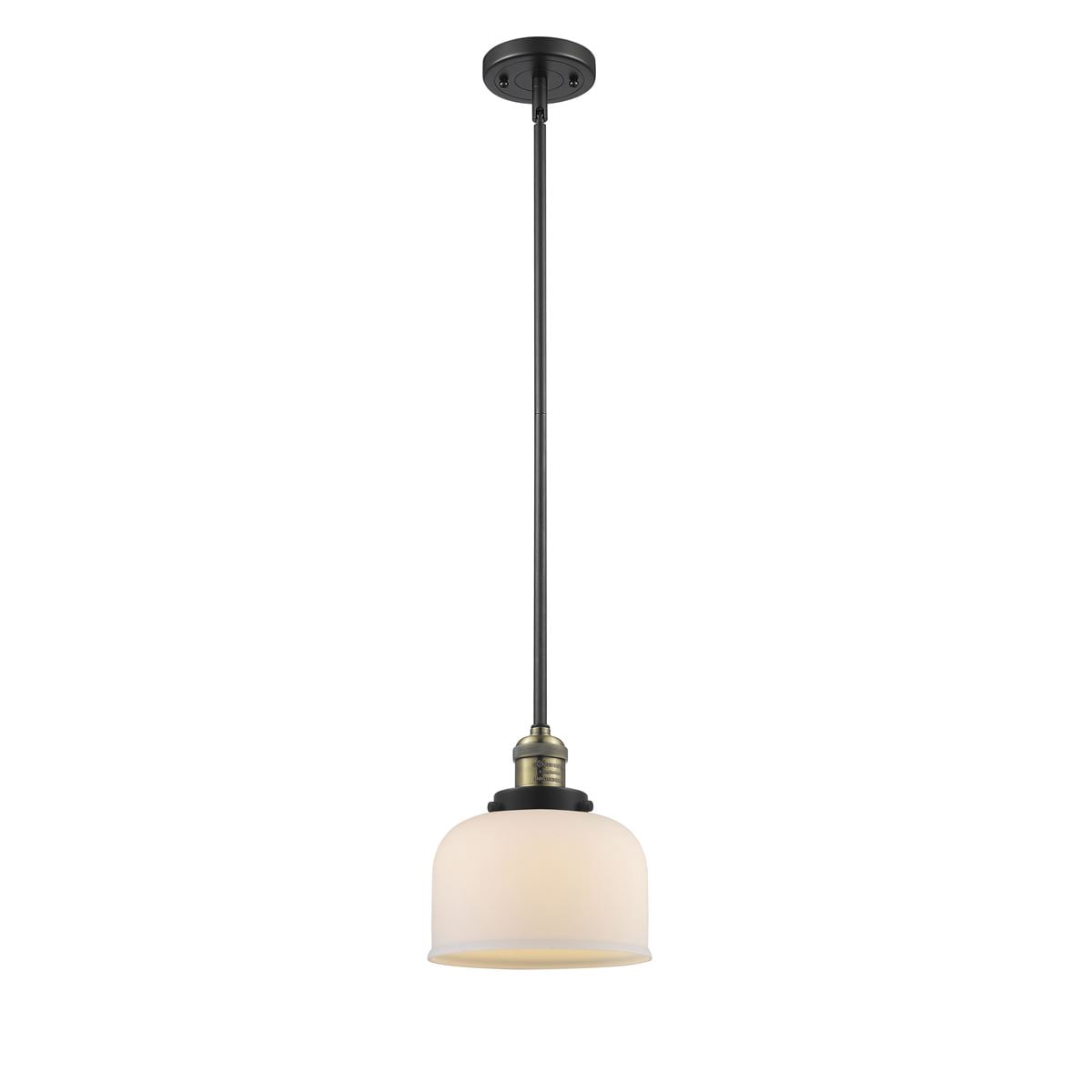 Large Bell Black Antique Brass 10-Inch LED Mini Pendant with Matte ...