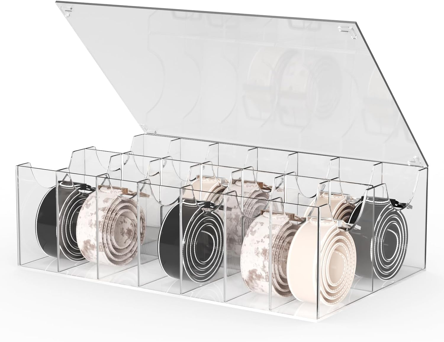 Large Belt Organizer, Acrylic 14 Compartments Belt Storage for Closet ...